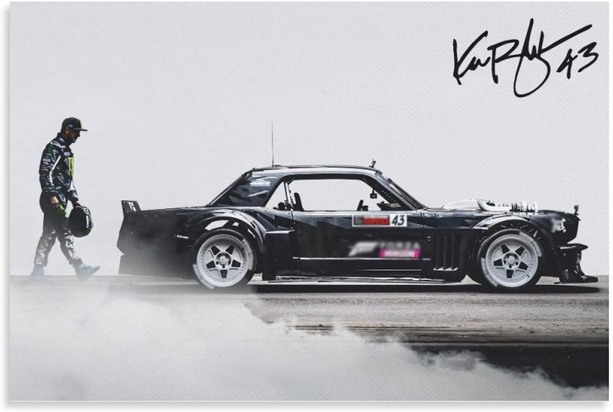 Asdg12s poster-Ken-Block-Signature-Car-Poster-Canvas-Poster-Wall-Art ...