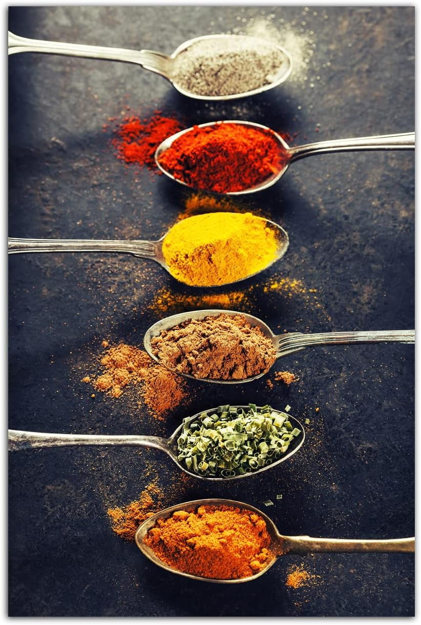 Asdg12s poster-Kitchen-Spice-Poster-Spice-Spoon-Wall-Art-Kitchen-Decor ...