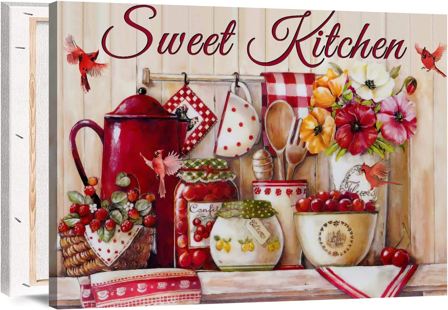 Asdg12s poster Rustic-Kitchen-Food-Decor-Fruit-Painting-Red-Theme ...
