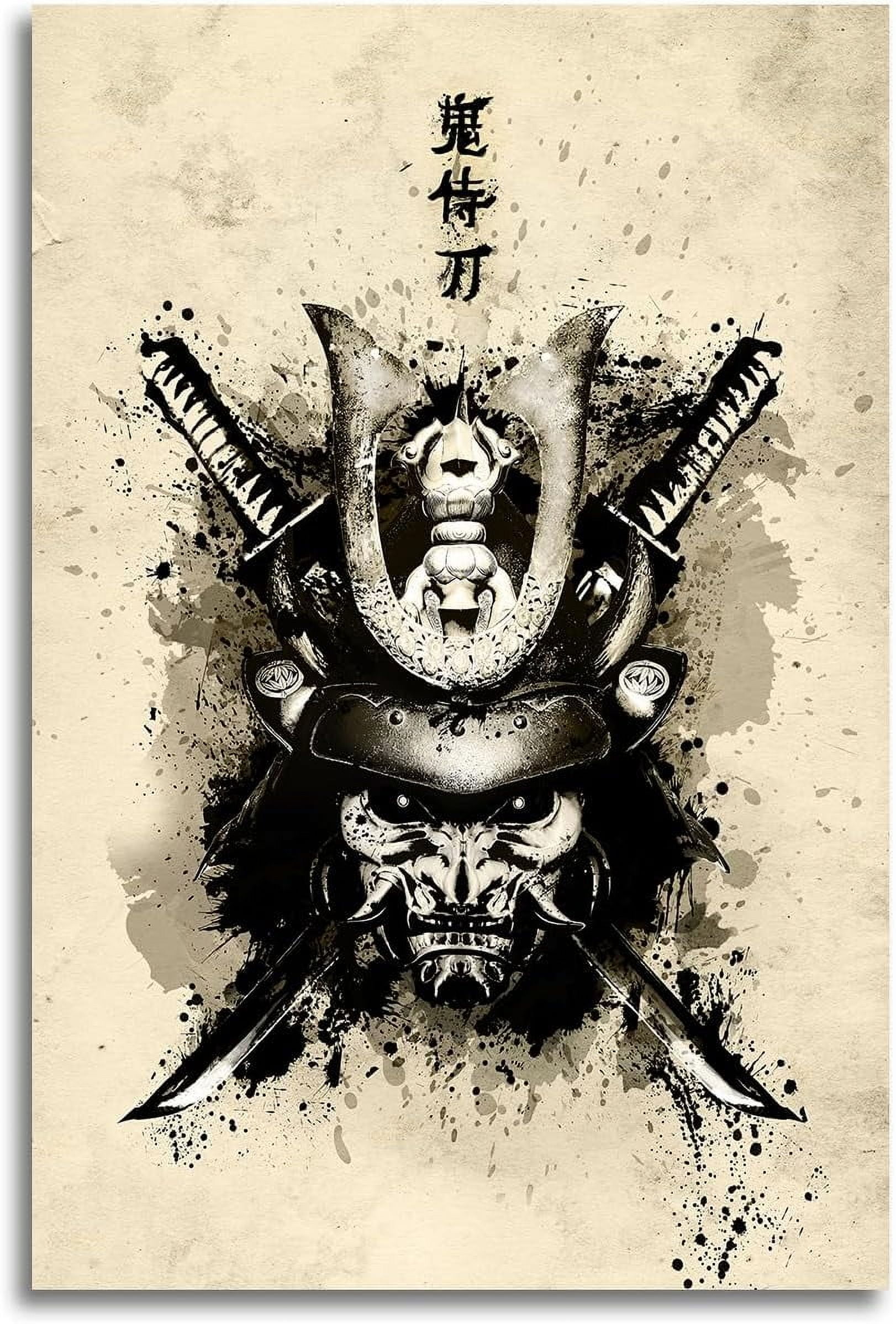 Asdg12s poster-Samurai-Posters-Wall-Art-Samurai-Katana-Oni-Canvas ...