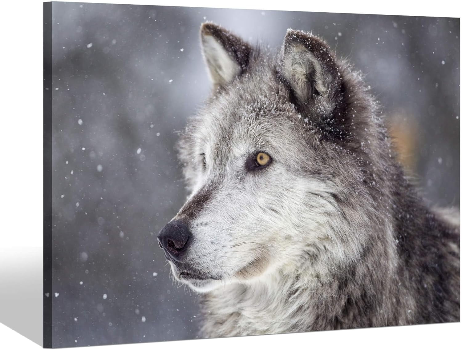 Asdg12s poster-Wild-Wolf-Canvas-Wall-Art---Animal-Nature-Scene-Winter ...