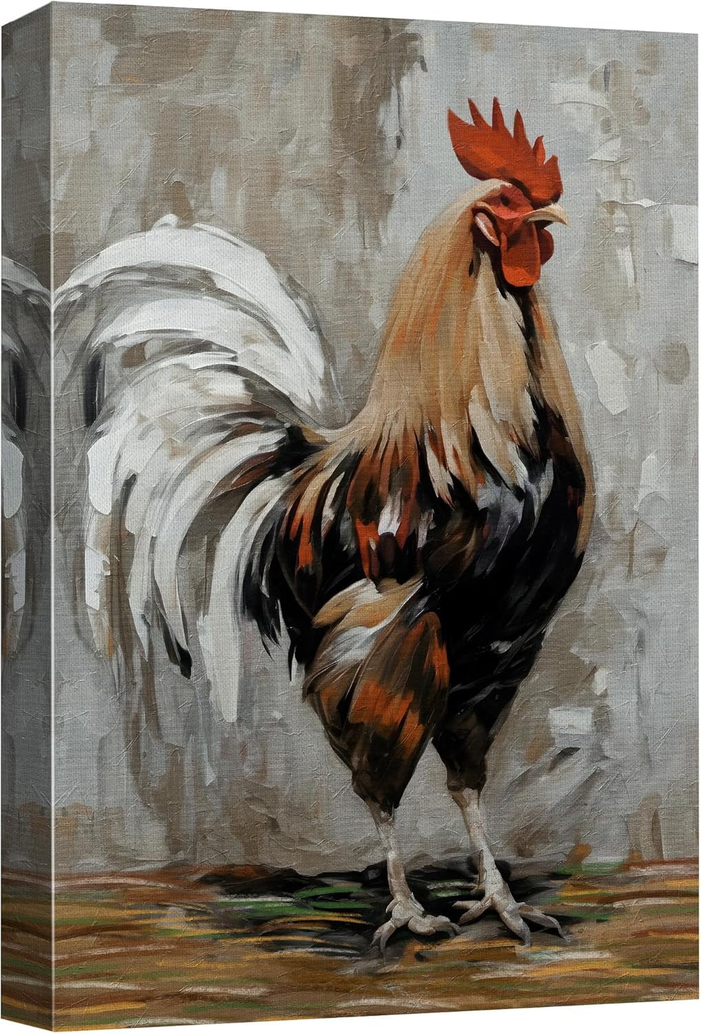 Asdg12sCanvas Print Wall Art Rustic Rooster Farmhouse Style Rooster ...