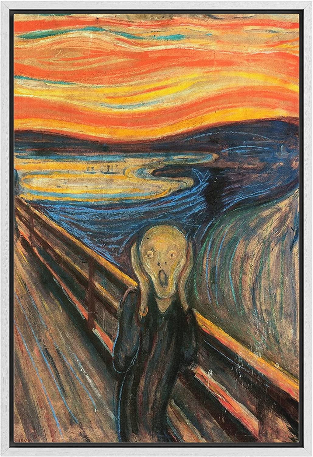 Asdg12sFramed Canvas Print Wall Art The Scream by Edvard Munch People ...