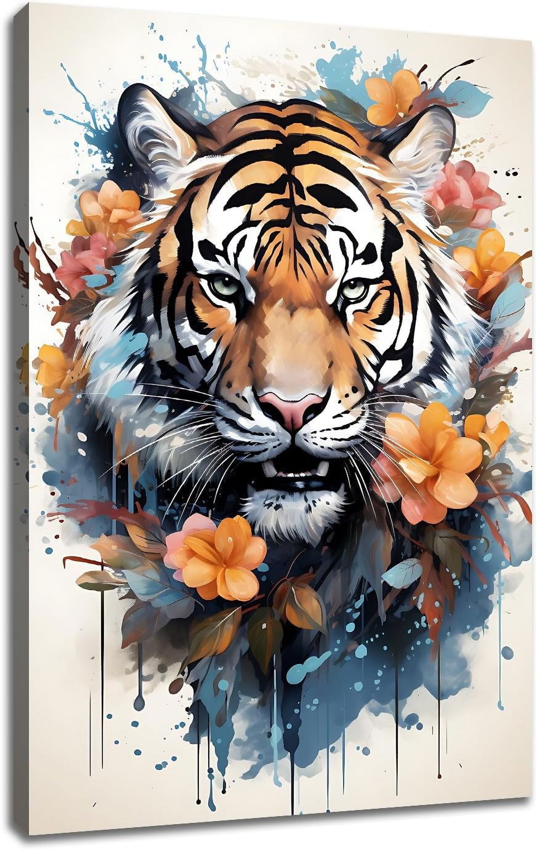 Asdg76s-Abstract Animal Canvas Wall Art Watercolor Poster Print Explore ...