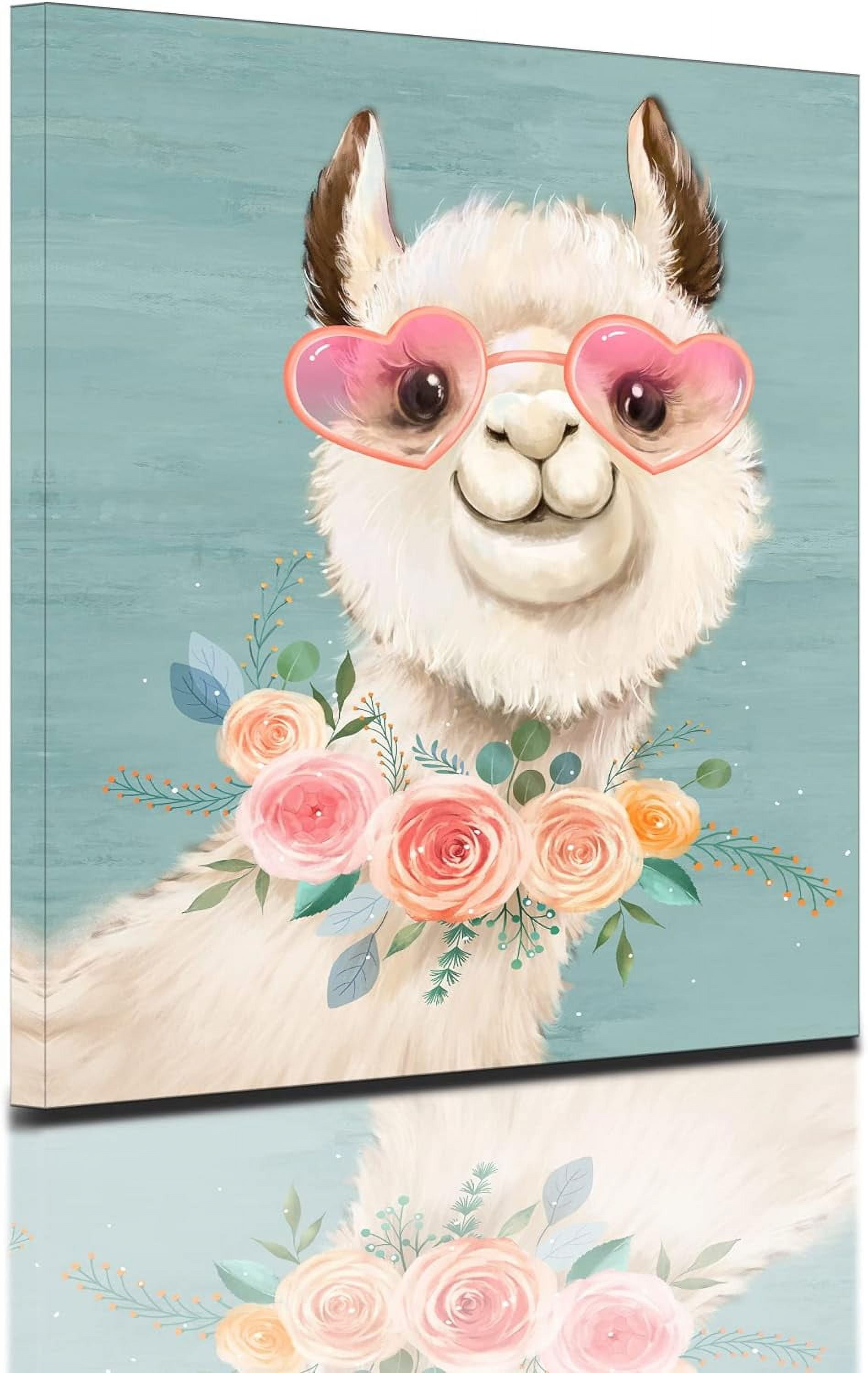 Asdg76s-Alpaca Wall Art, Llama Wall Art, Cute Canvas Wall Art with ...