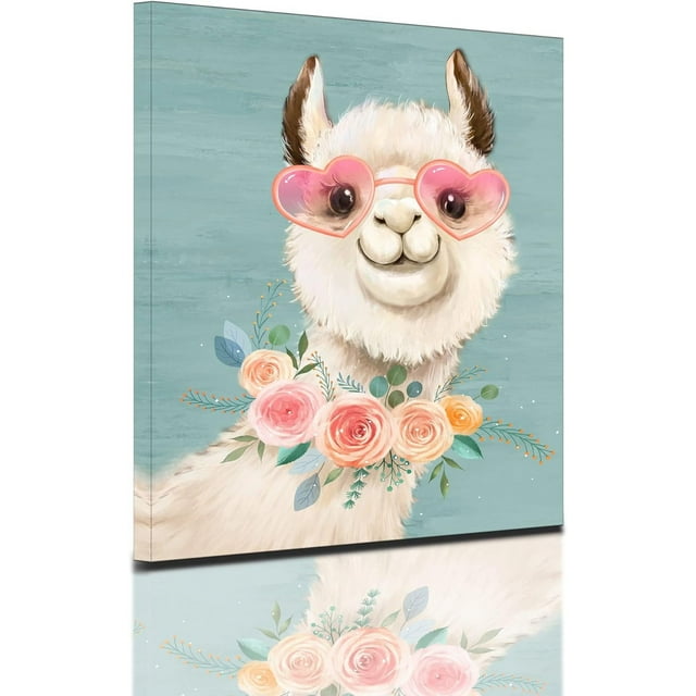 Asdg76s-Alpaca Wall Art, Llama Wall Art, Cute Canvas Wall Art with ...