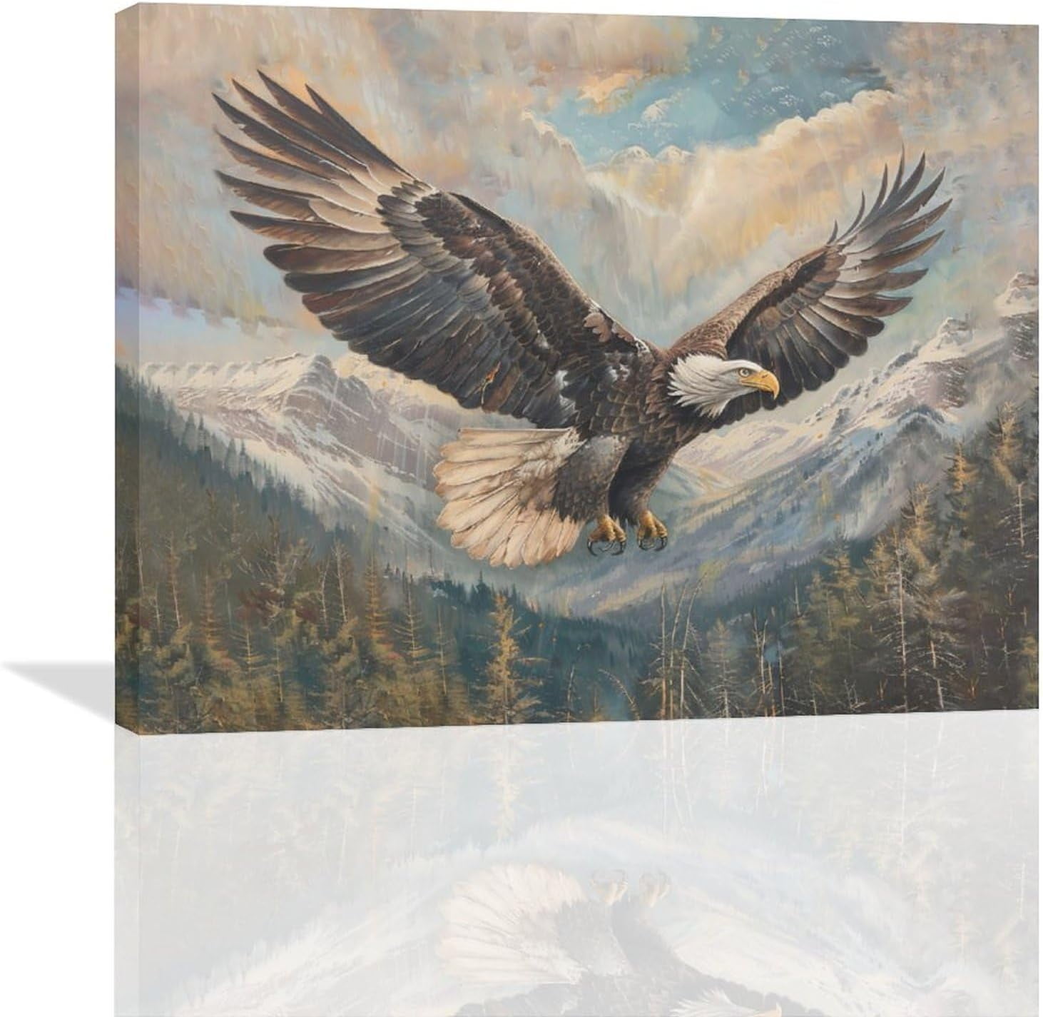 Asdg76s-American Bald Eagle Wall Art Flying Eagle Canvas Prints ...