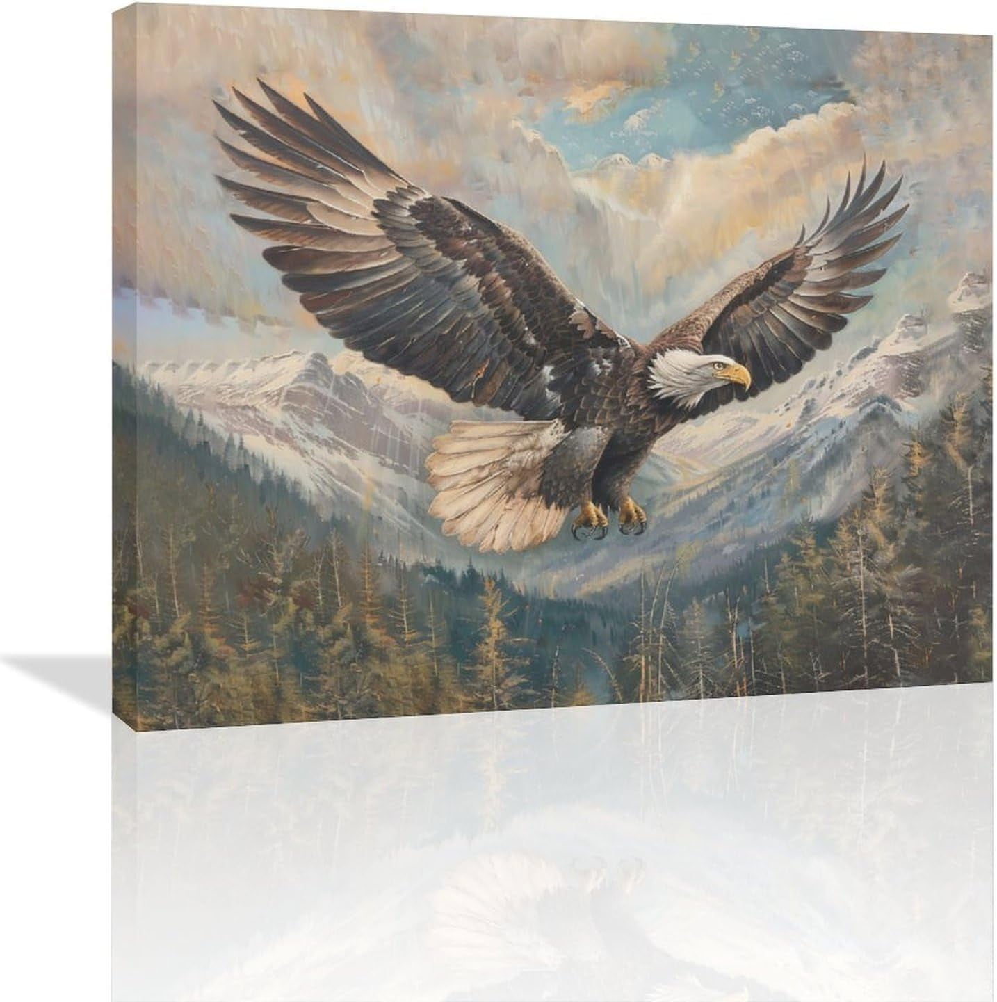 Asdg76s-American Bald Eagle Wall Art Flying Eagle Canvas Prints ...