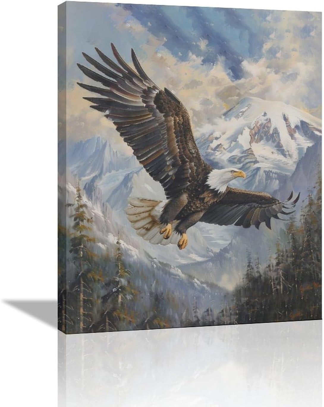 Asdg76s-American Bald Eagle Wall Art Flying Eagle Canvas Prints ...