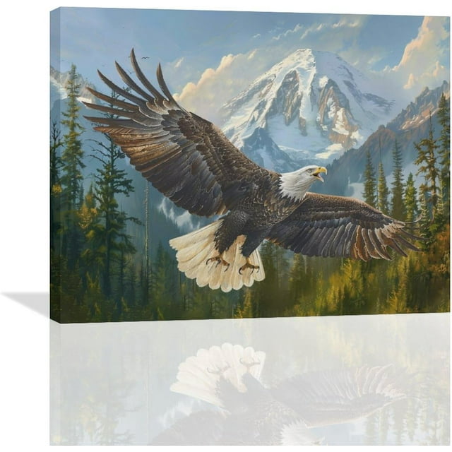 Asdg76s-American Bald Eagle Wall Art Flying Eagle Canvas Prints ...