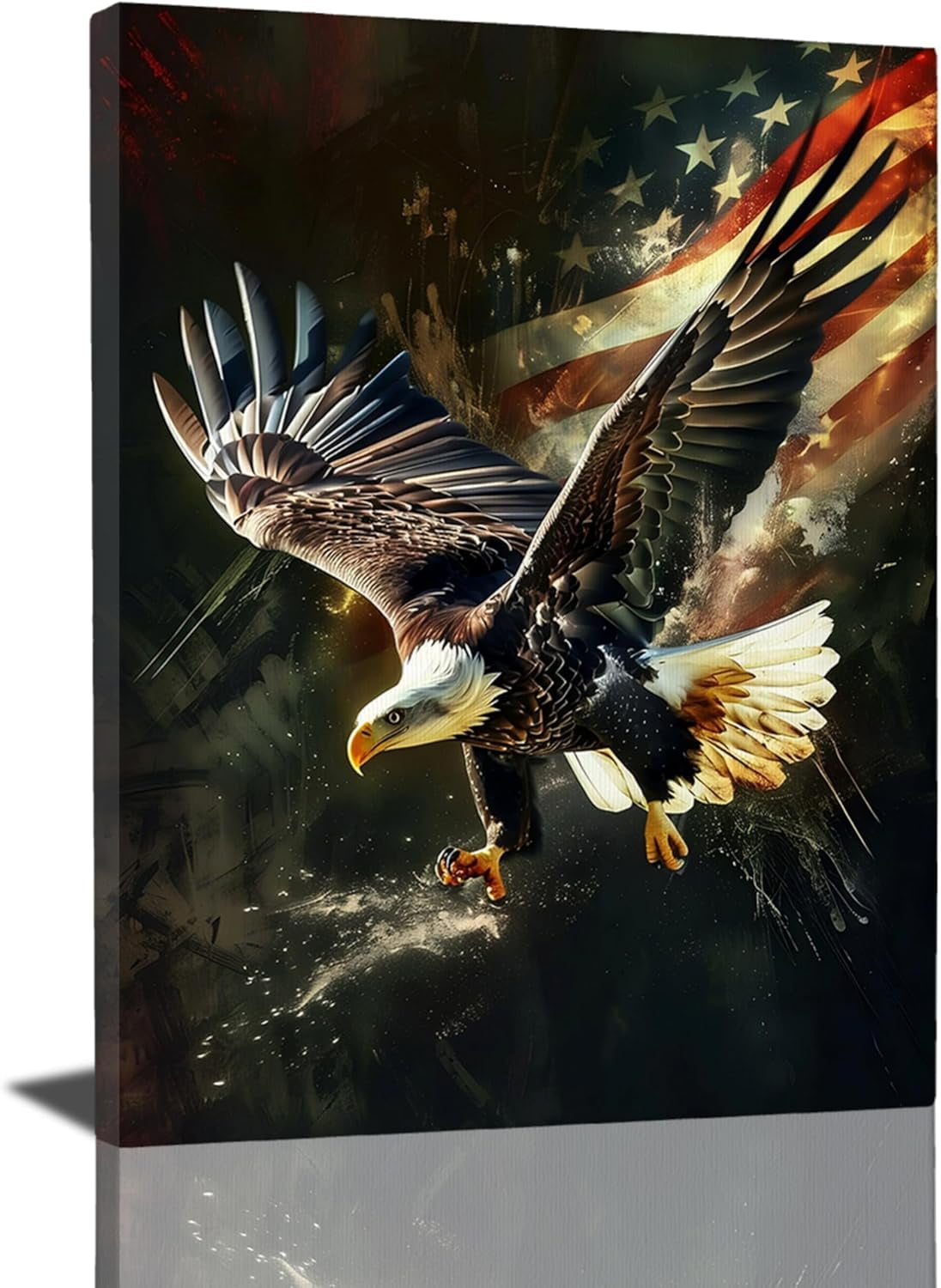 Asdg76s-American Eagle Bald Eagle Wall Art - Framed Canvas Print for ...