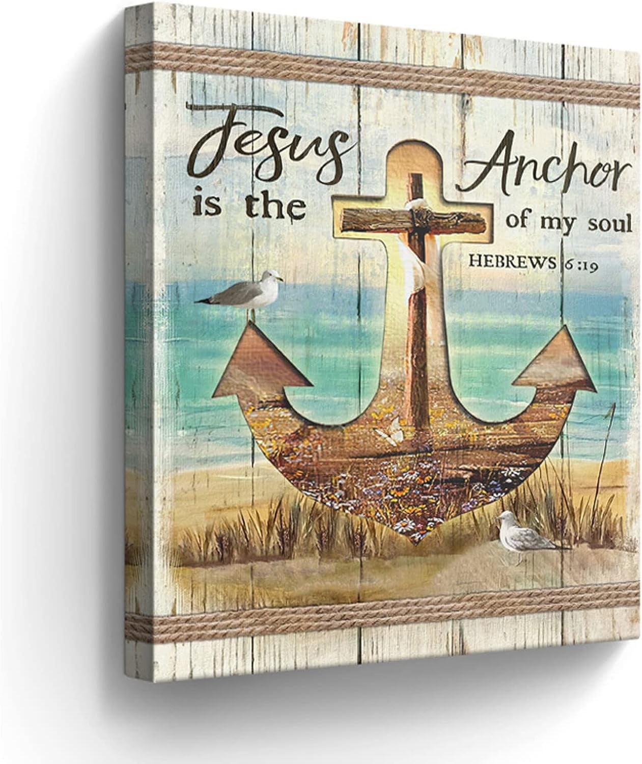 Asdg76s-Anchor Cross Wall Art Christian Pictures Wall Decor Beach ...