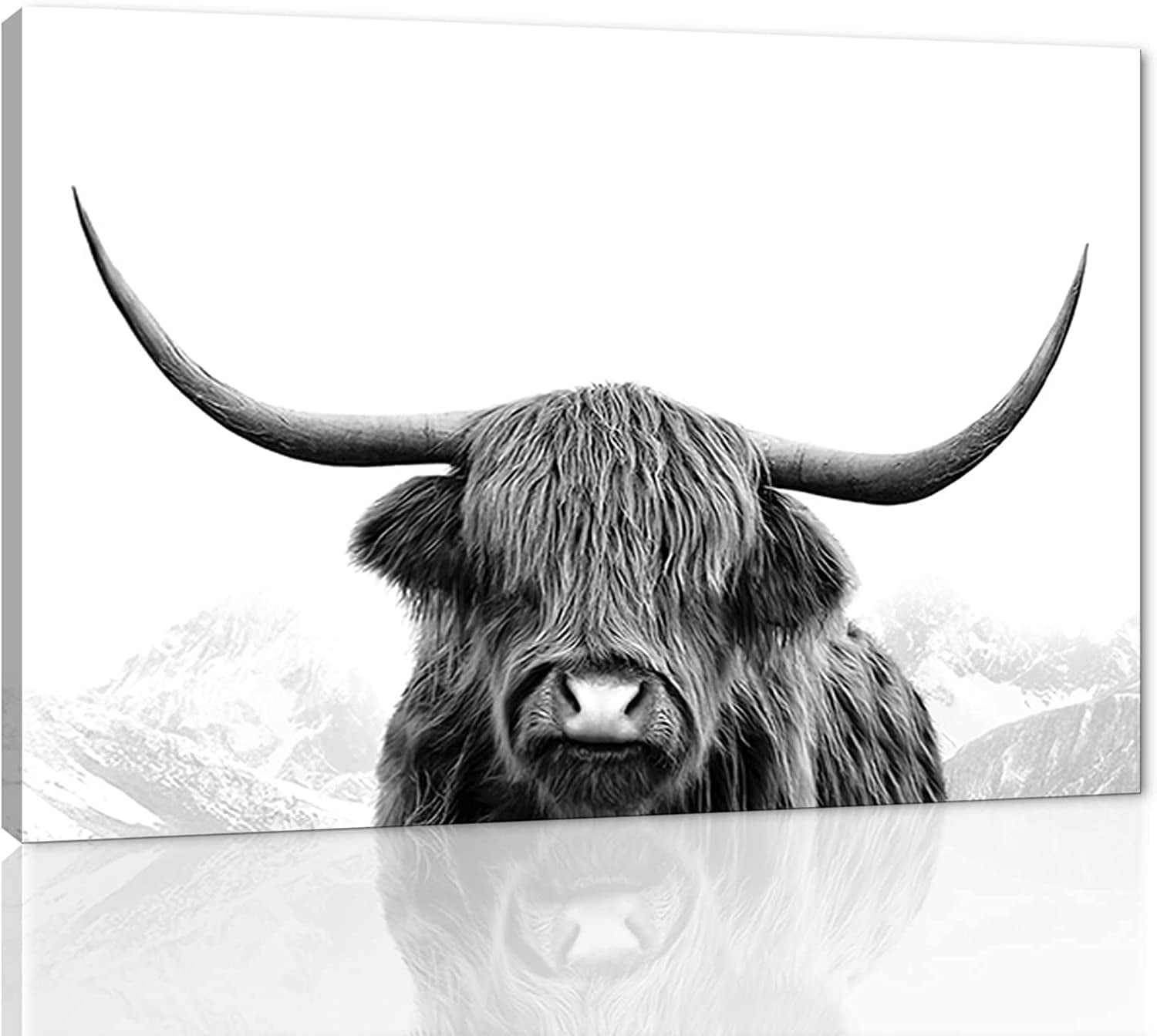 Asdg76s-Banksy Graffiti Freedom Highland Cow Picture Canvas Wall Art ...