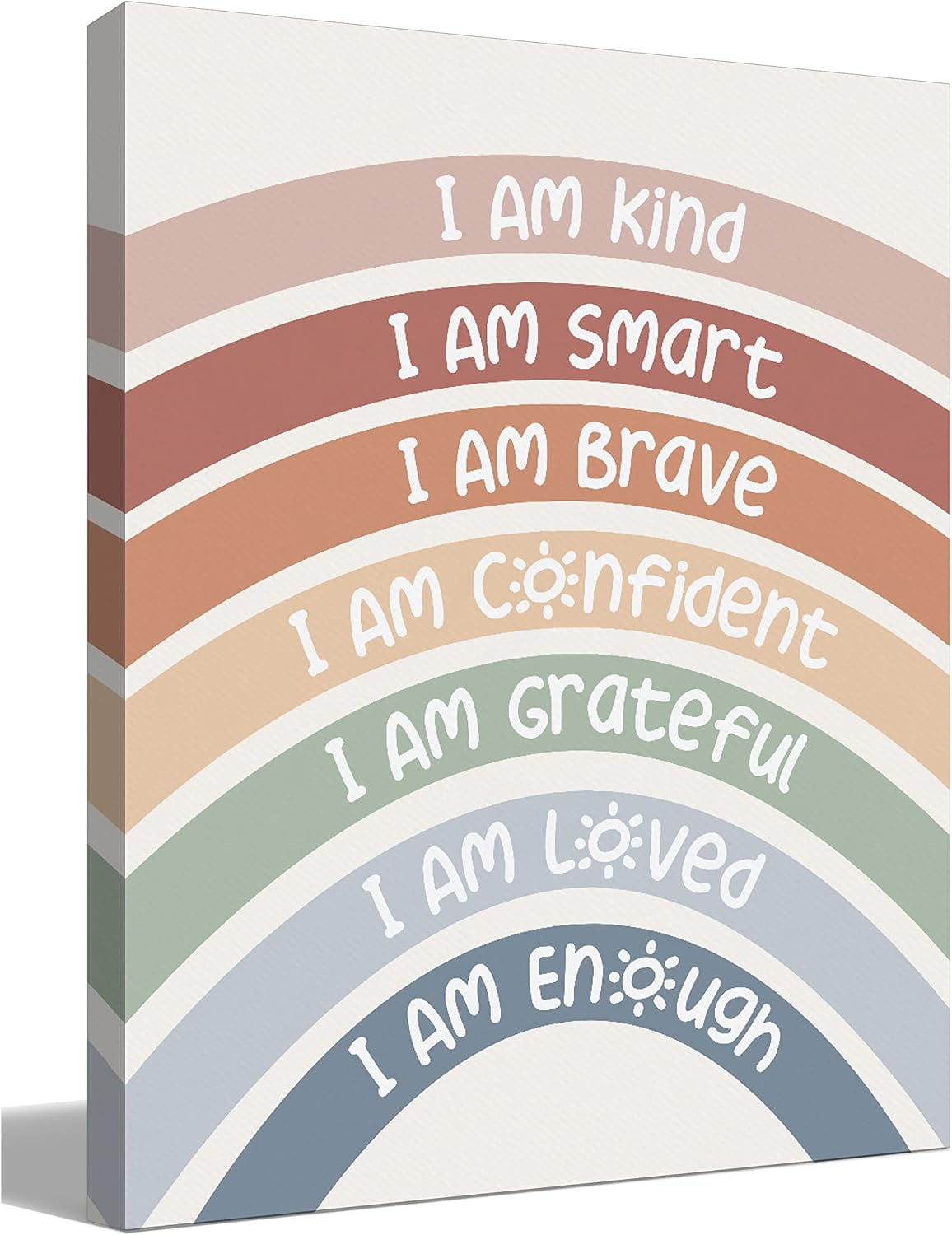 Asdg76s-Boho Rainbow Wall Art Prints,I Am Kind I Am Smart I Am Brave ...