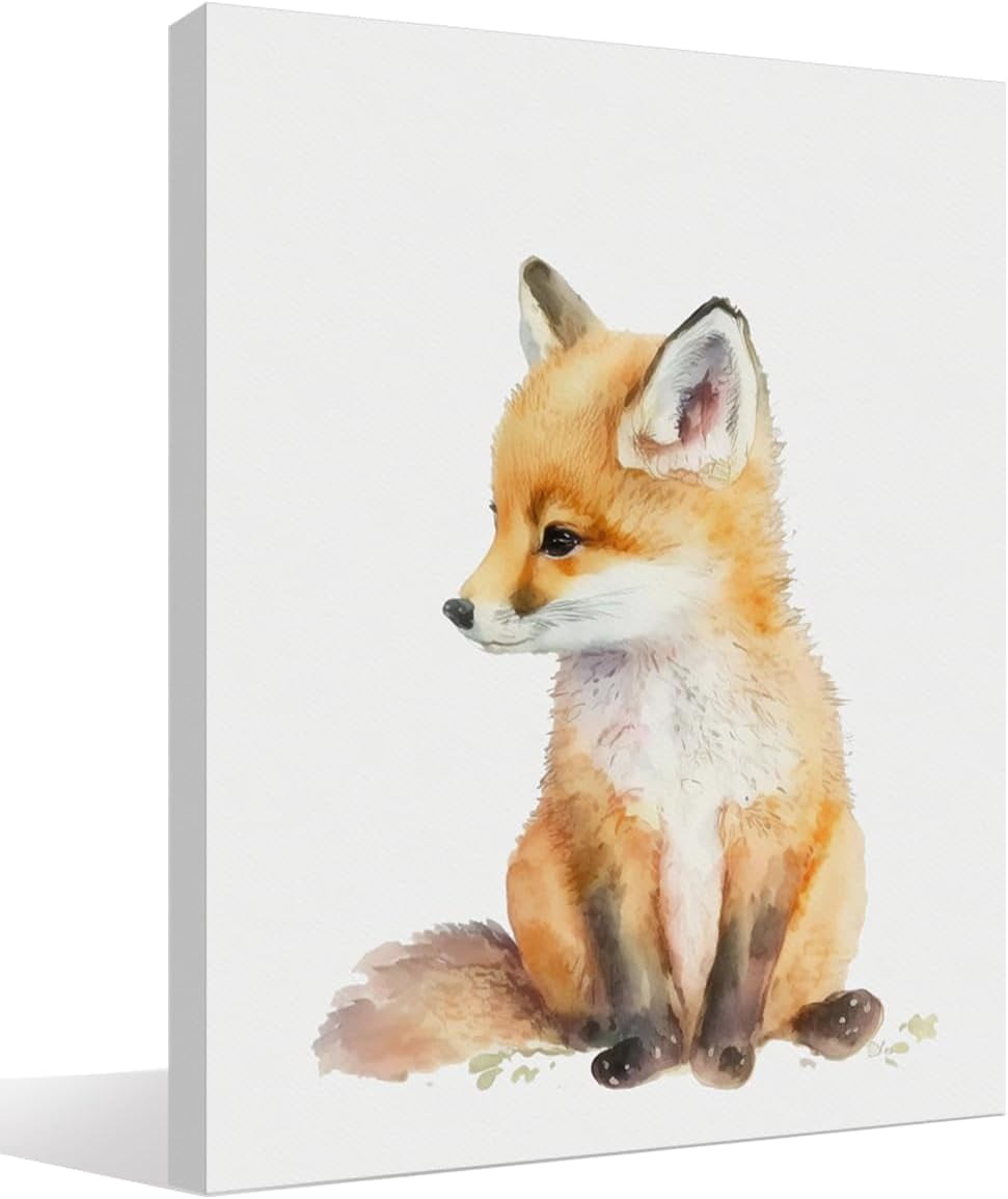 Asdg76s-Cute Fox Wall Art - Fox Decor, Woodland Animals Nursery Decor ...