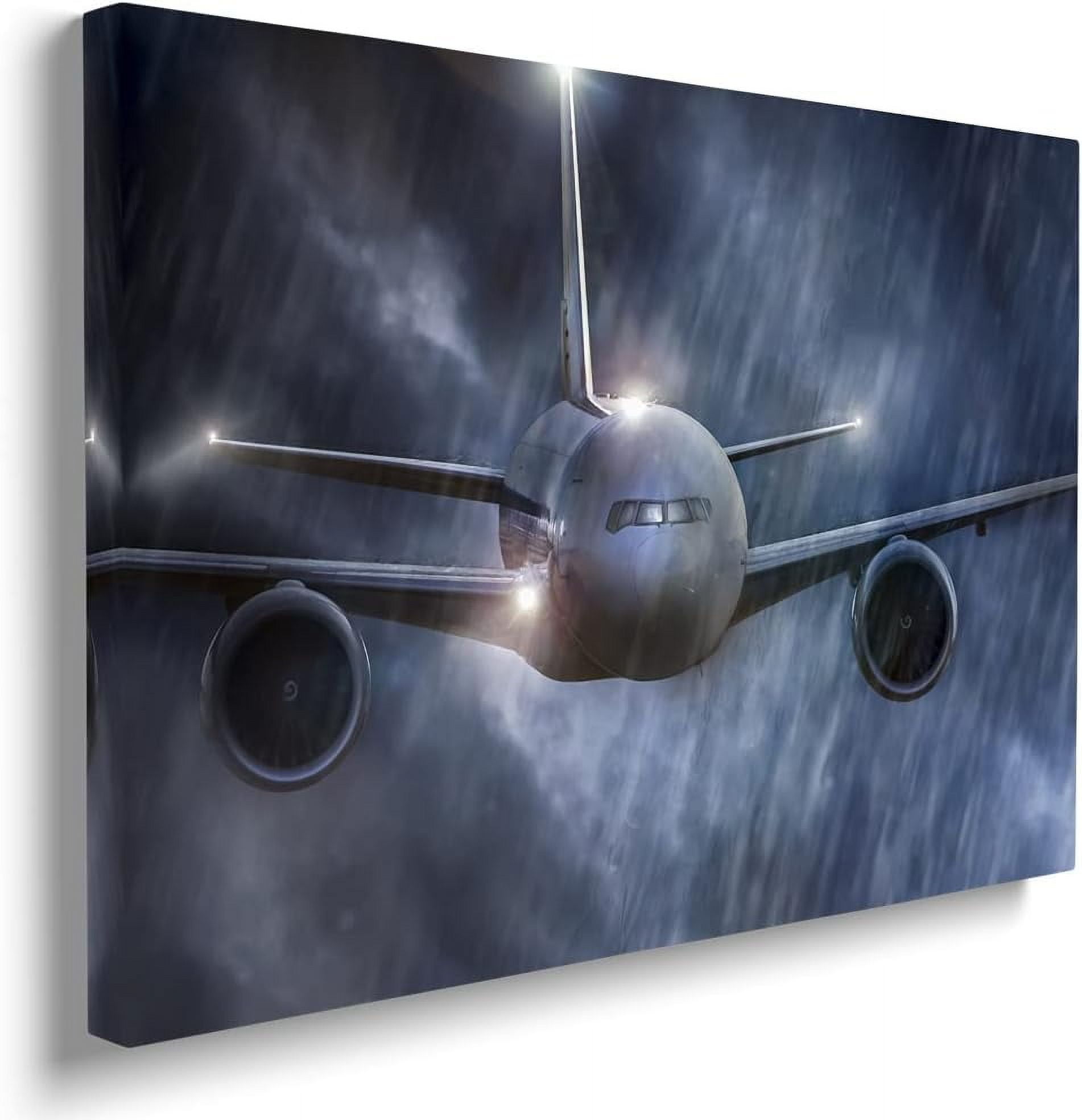 Asdg76s-Douglas DC-3 Airplane Canvas Wall Art Prints Thunderstorm ...
