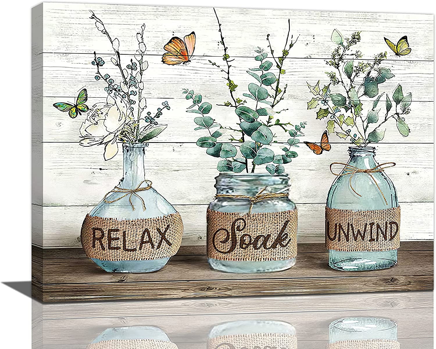 Asdg76s-Farmhouse Bathroom Decor Wall Art Rustic Cotton Pictures Canvas ...