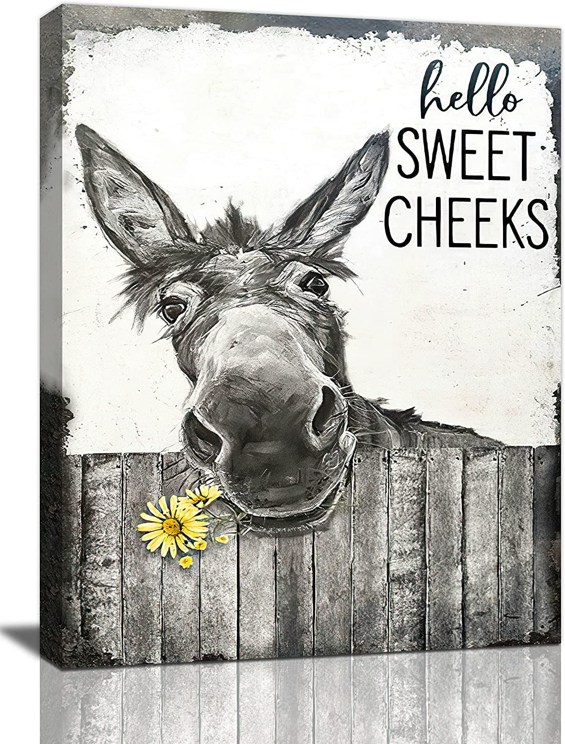 Asdg76s-Farmhouse Bathroom Wall Art Donkey Poster Funny Donkey Pictures ...