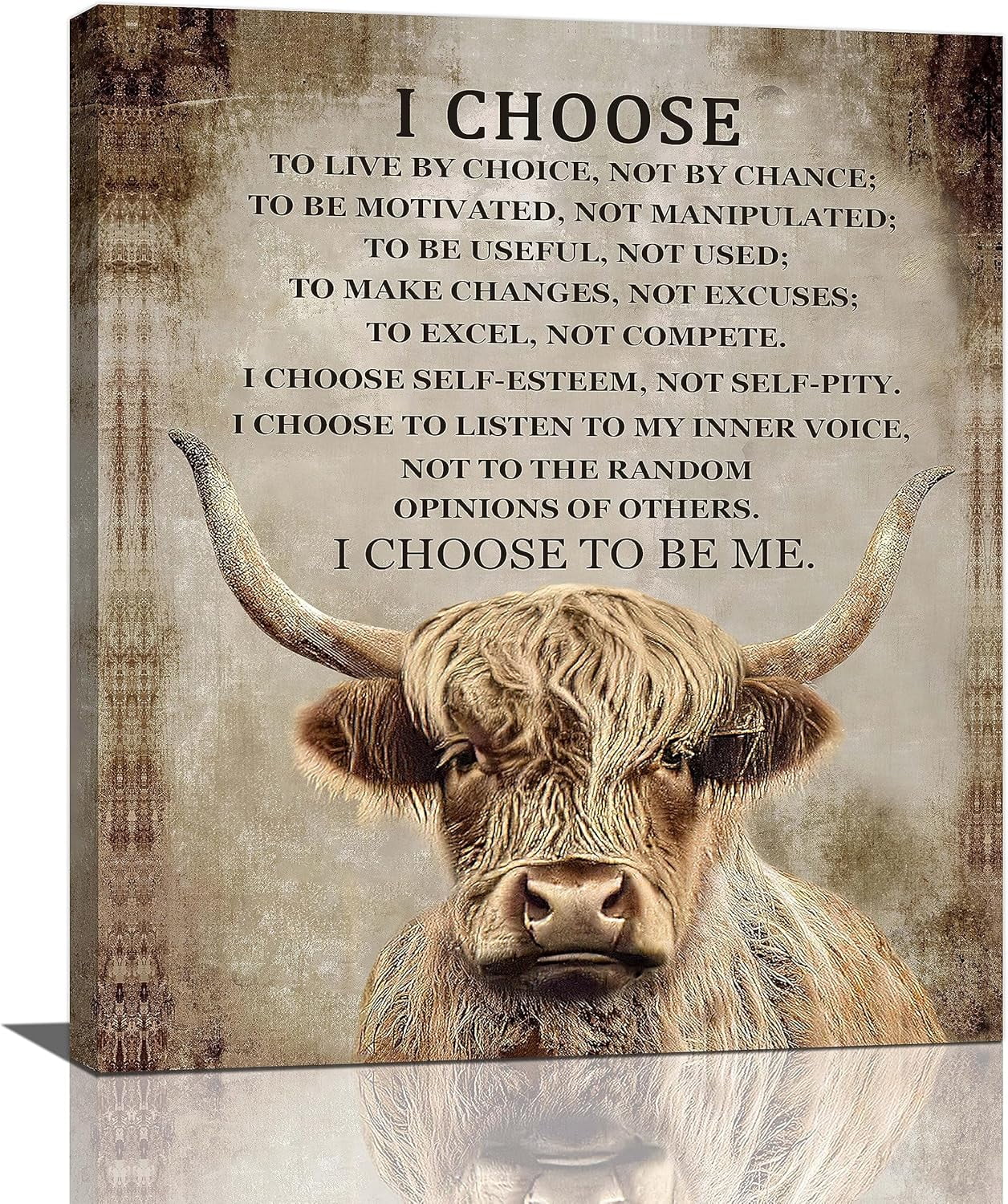 Asdg76s-Farmhouse Highland Cow Wall Art Rustic Cow Picture Wall Decor I ...