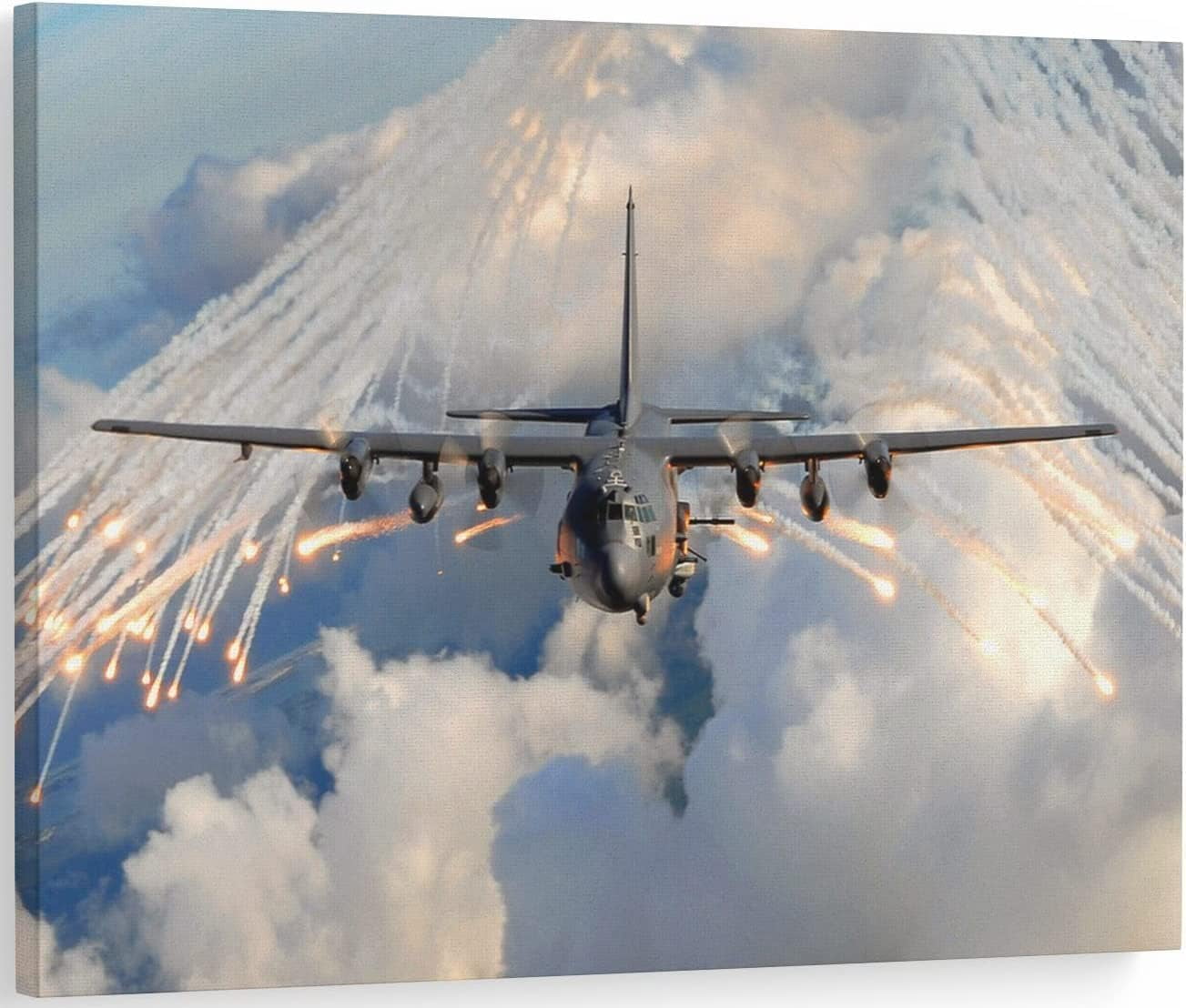 Asdg76s-Fighter Jet Poster AC-130 Airplane Canvas Wall Art Prints ...