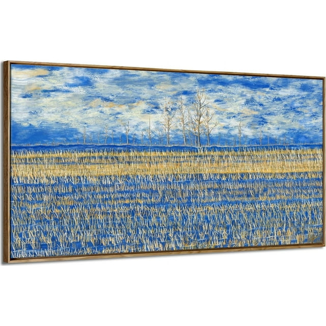 Asdg76s-Framed Wall Art for Living Room Abstract Rural Landscape Blue ...