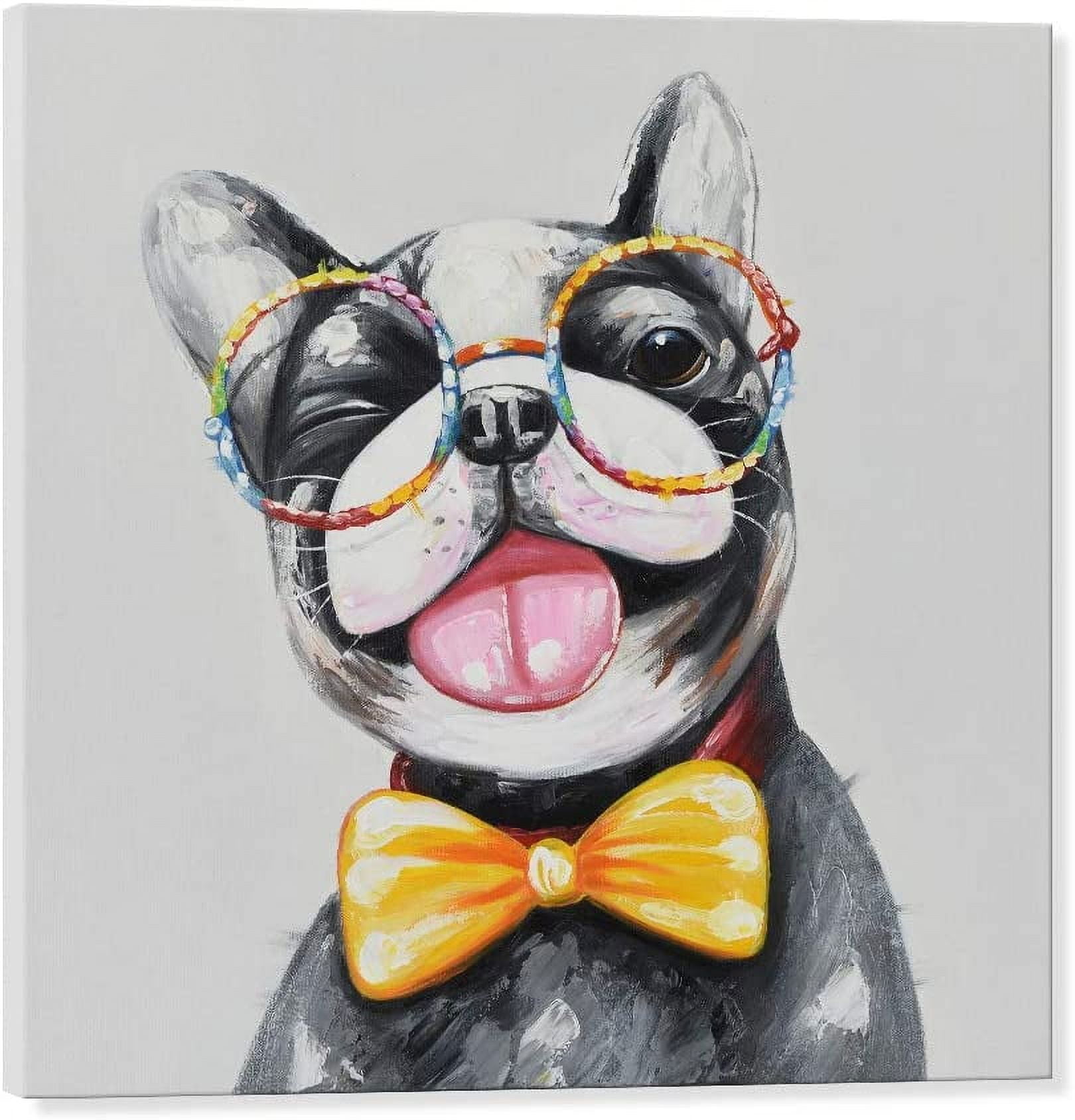 Asdg76s-Frog Wall Art with Glasses Colorful Funny Canvas Animal ...