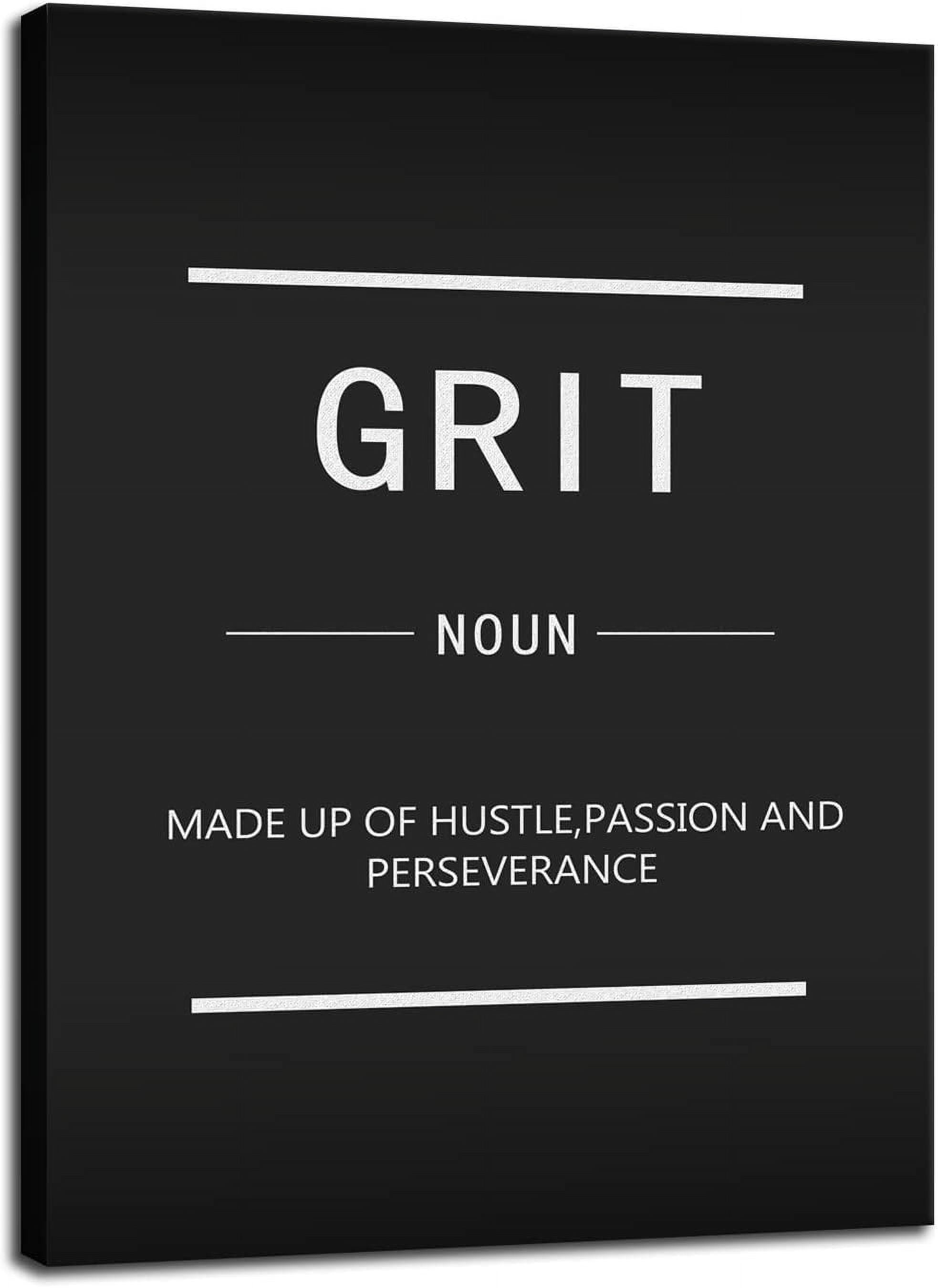 Asdg76s-Grit Noun Motivational Canvas Poster Print Artwork Inspiring ...