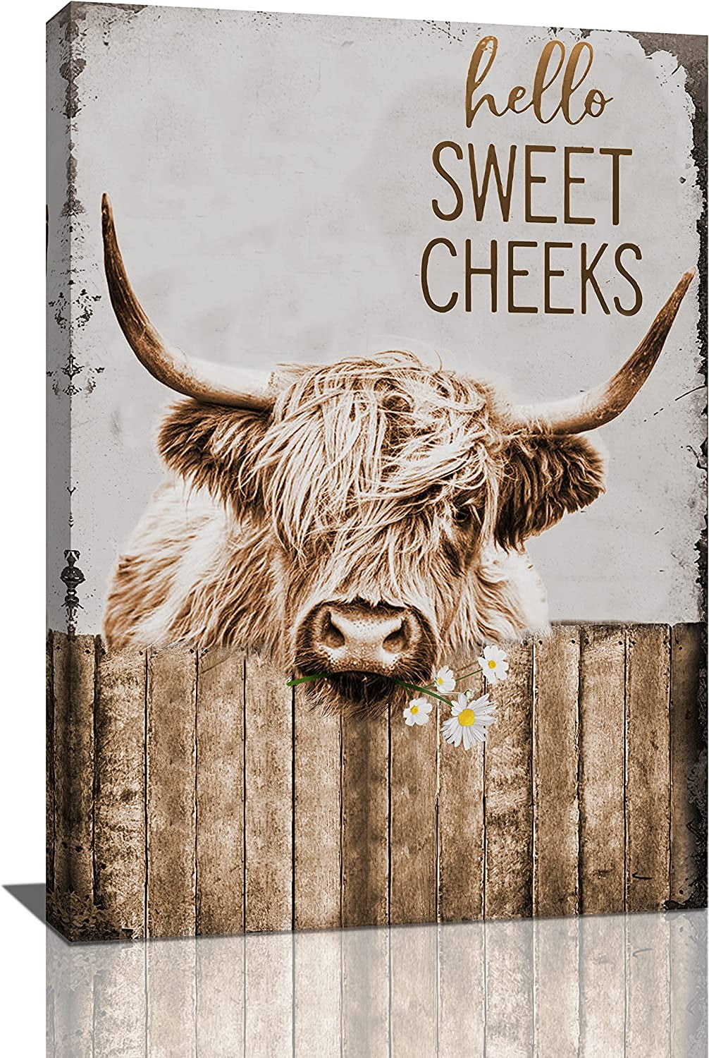 Asdg76s-Highland Cow Bathroom Decor Wall Art Funny Rustic Cow Pictures Wall Decor Farmhouse ...