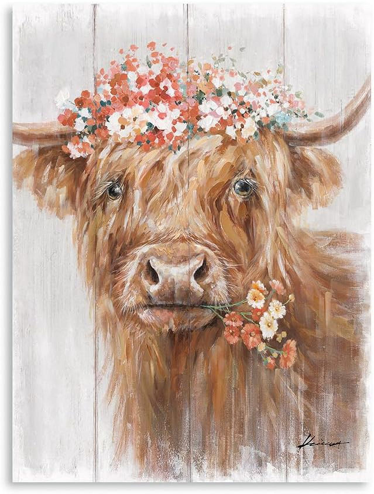 Asdg76s-Highland Cow Canvas Farmhouse Decor: Funny Cow Wall Art with ...