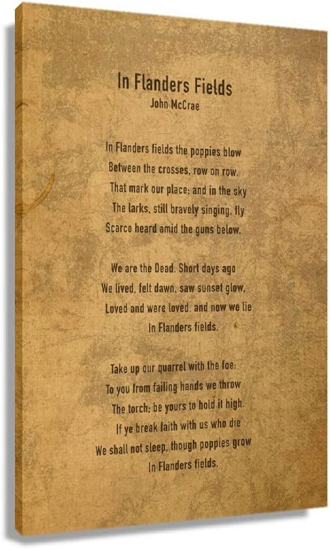 Asdg76s-Framed In Flanders Fields Poem Wall Art Framed Quotes Poster ...