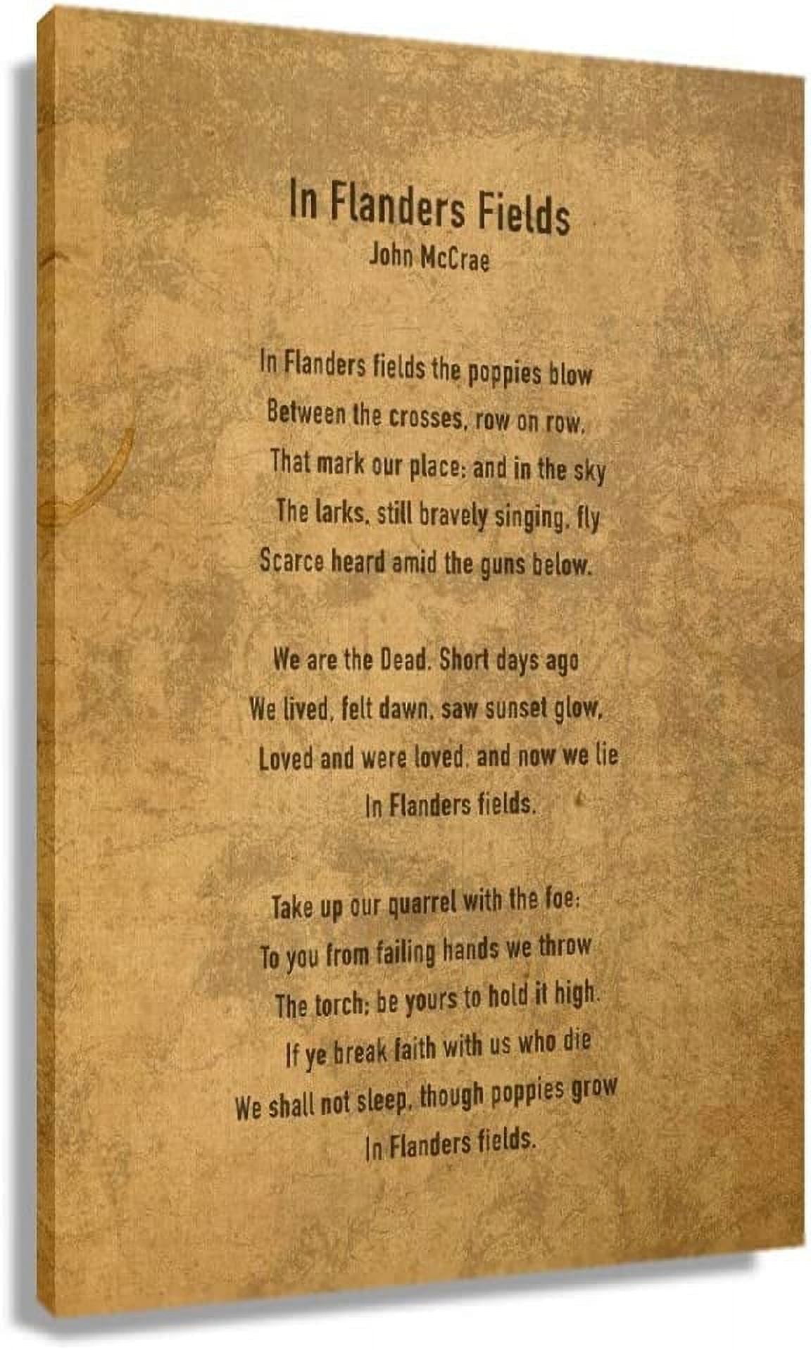 Asdg76s-Unframed In Flanders Fields Poem Wall Art Framed Quotes Poster ...