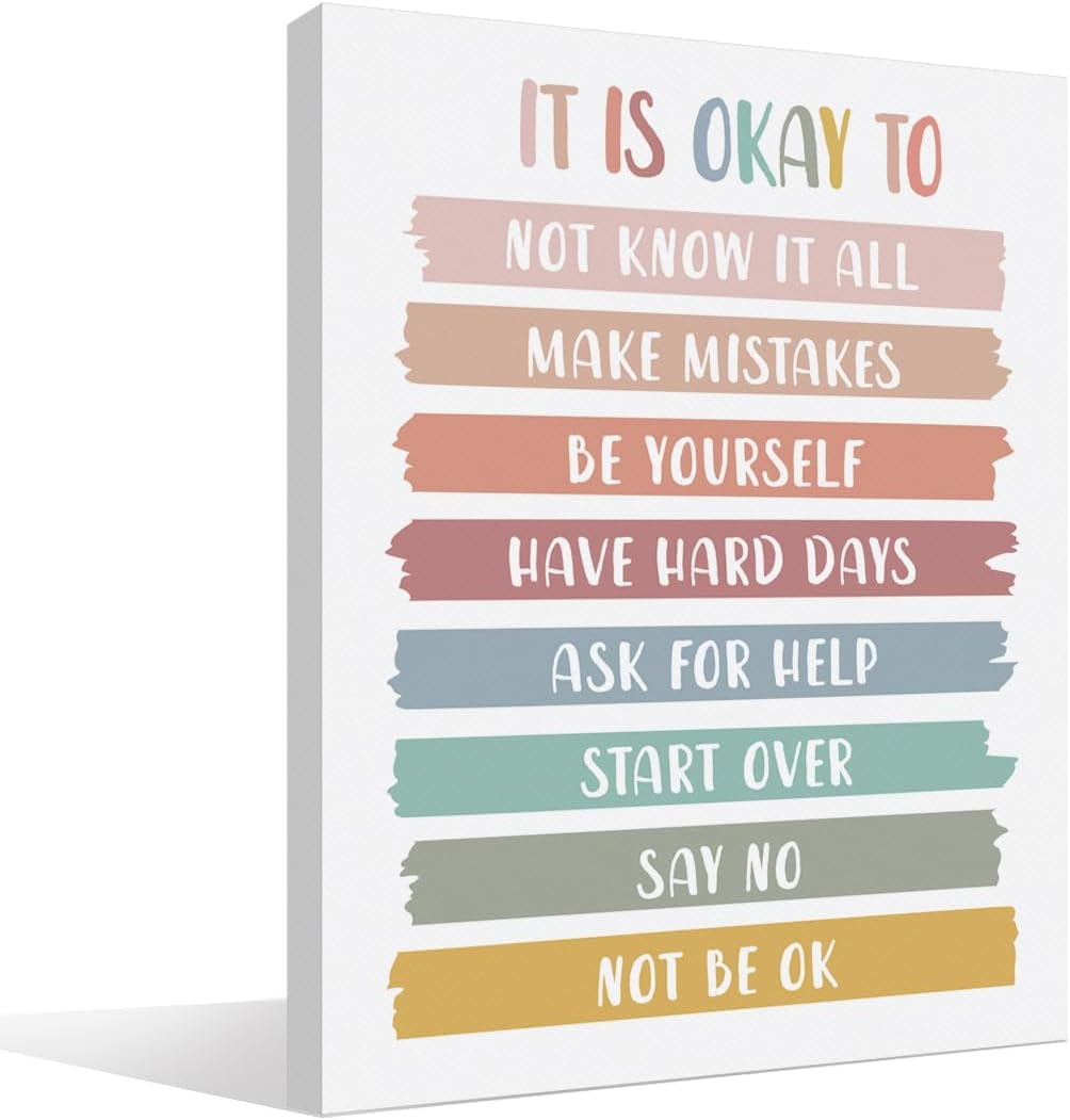 Asdg76s-Inspirational Quotes It Is Okay to Wall Art,Mental Health ...
