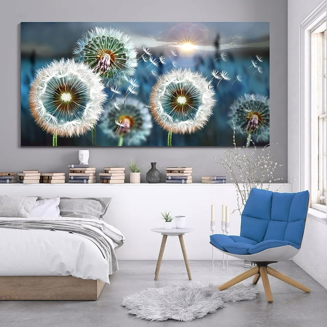 Asdg76s-Large Dandelion Painting Wall Art Decor Canvas Print Picture ...