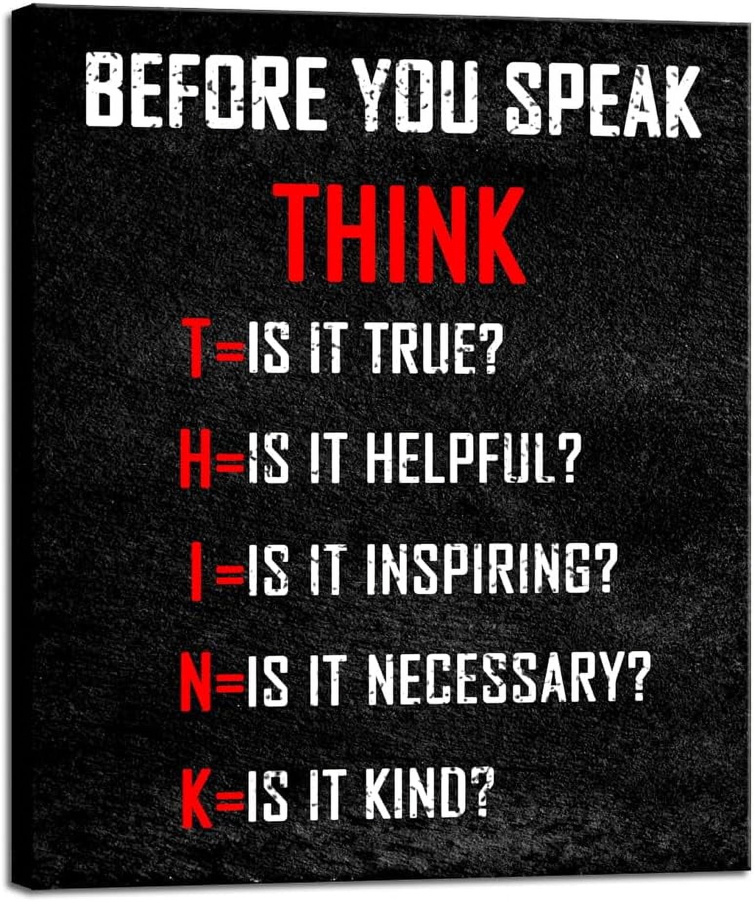 Asdg76s-Large Motivational Think Before You Speak Classroom Positive ...