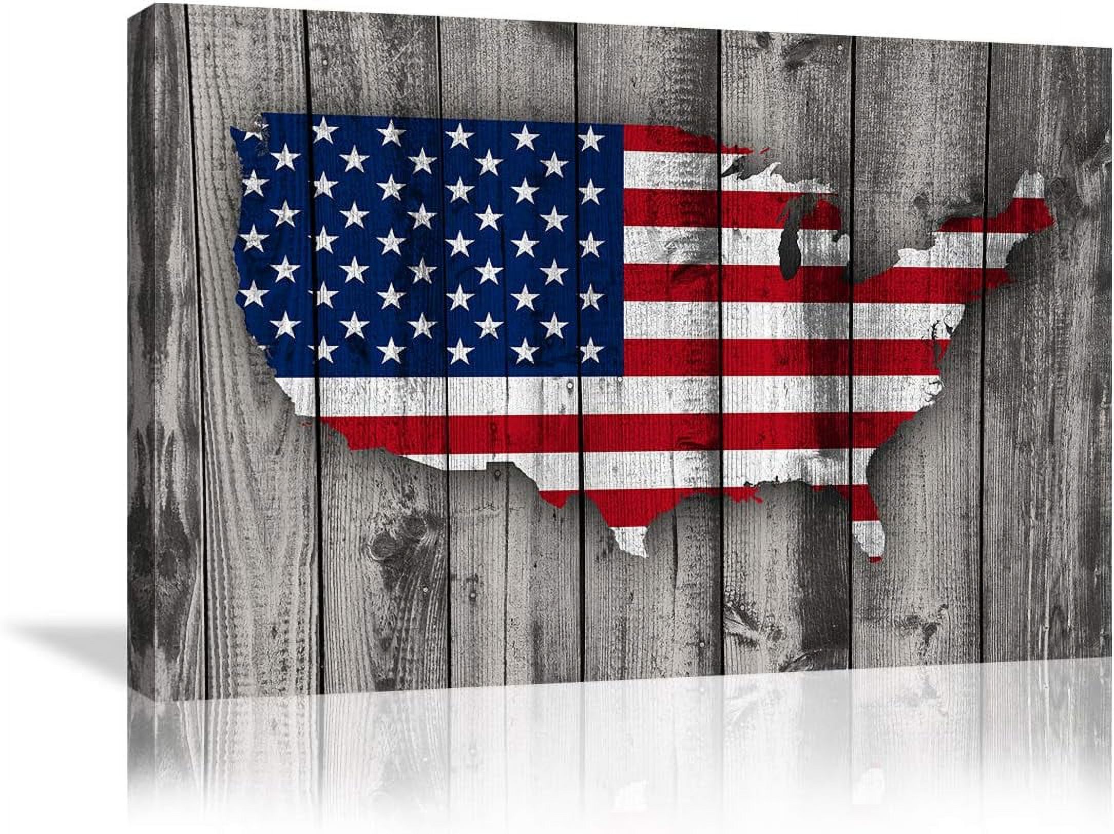 Asdg76s-Large Poster Retro American Flag Bald Eagle US Military Wall ...