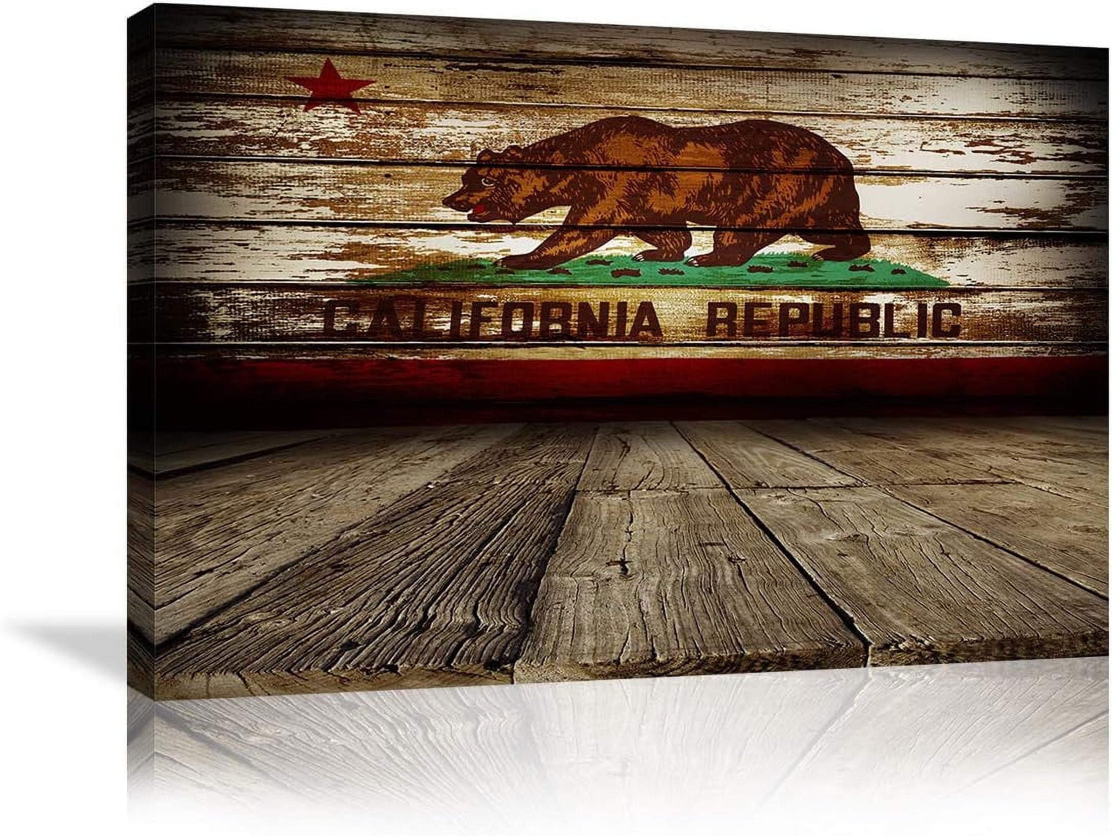 Asdg76s-Large Poster Retro American Flag Bald Eagle US Military Wall ...