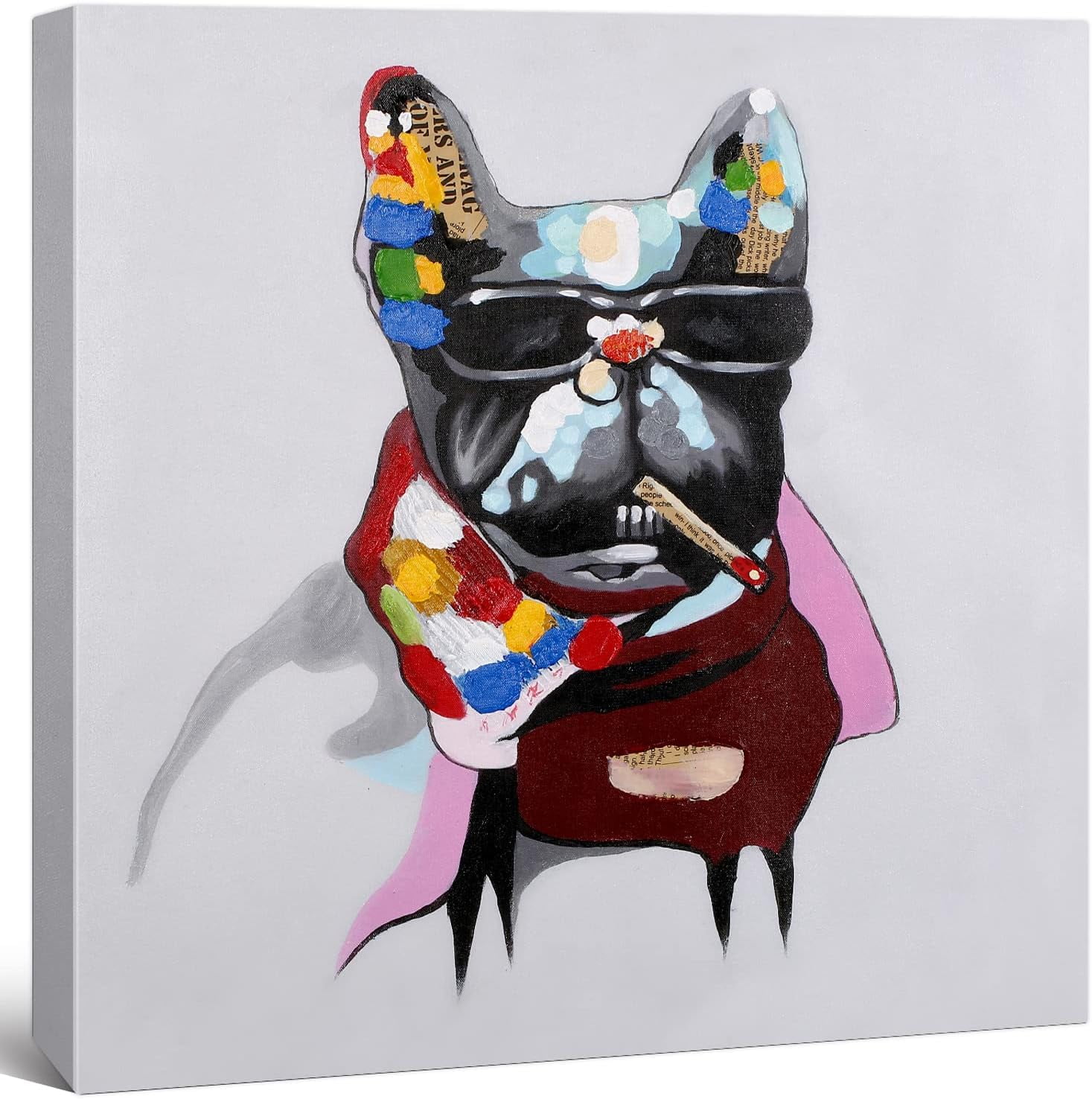 Asdg76s-Modern Pop Art - FRAMED - Pit Bull Swag Animal Wall Art Canvas ...