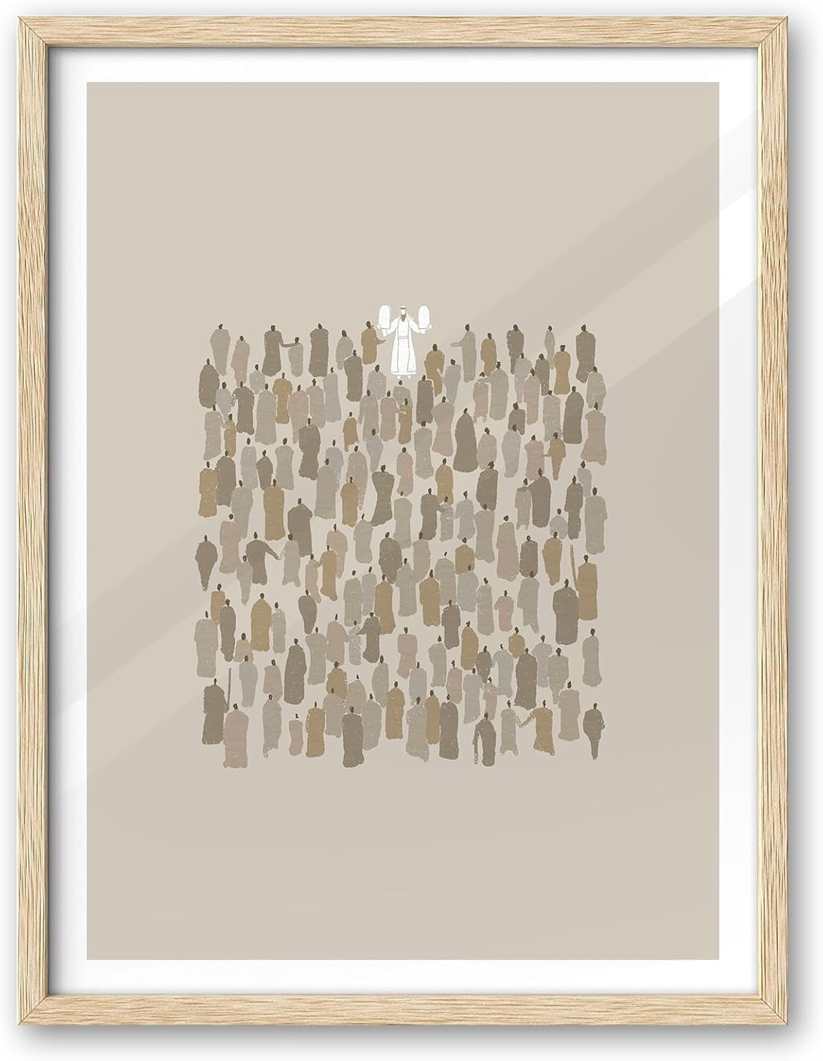 Asdg76s-Natural OAK Wood Identity in Christ Thumbprint Framed Wall Art ...