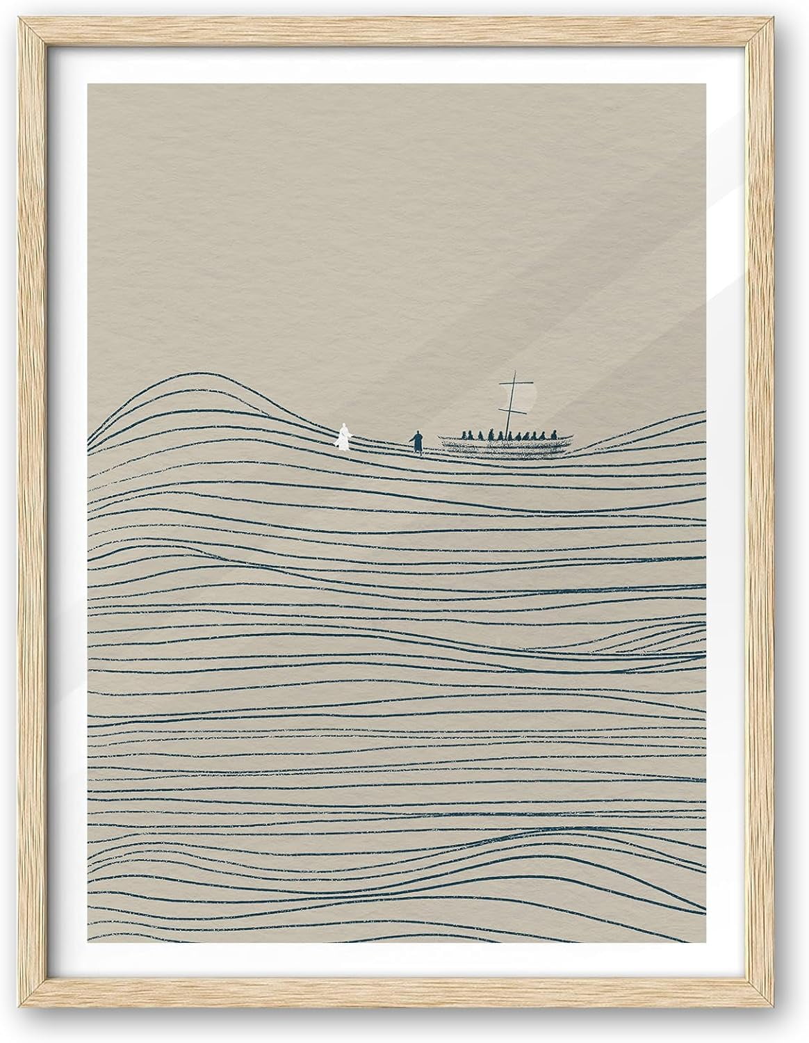 Asdg76s-Natural OAK Wood Identity in Christ Thumbprint Framed Wall Art ...