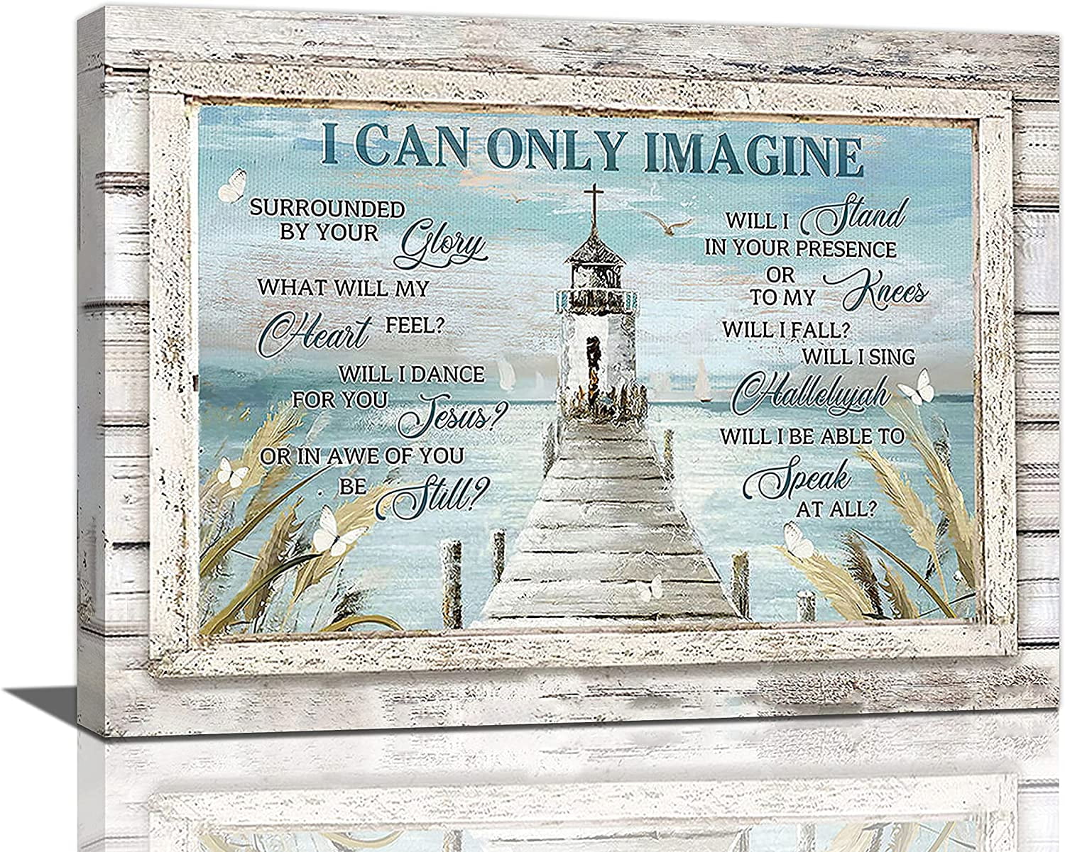 Asdg76s-Ocean Lighthouse Wall Art Christian Psalm Bible Quotes Wall ...