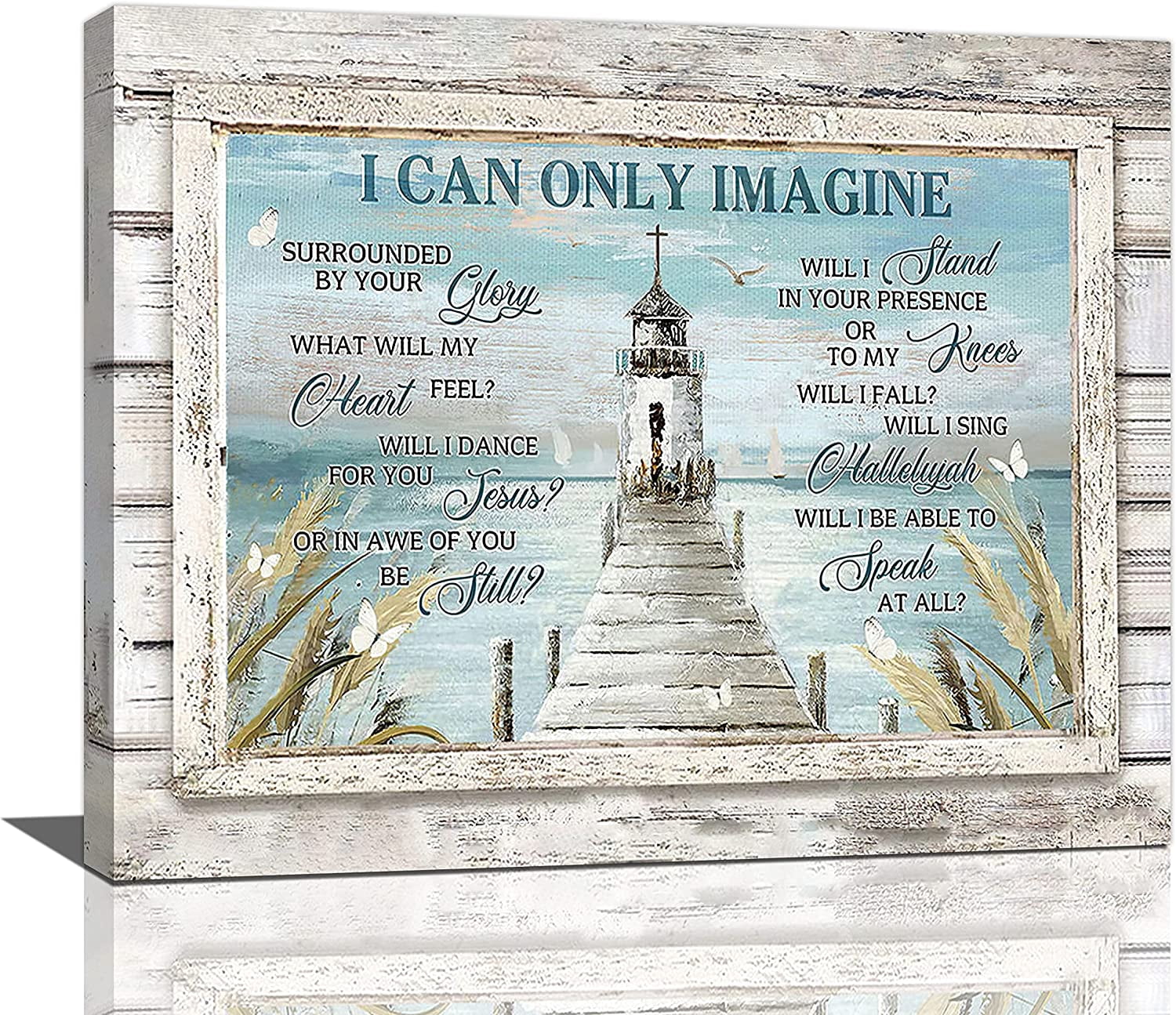 Asdg76s-Ocean Lighthouse Wall Art Christian Psalm Bible Quotes Wall ...