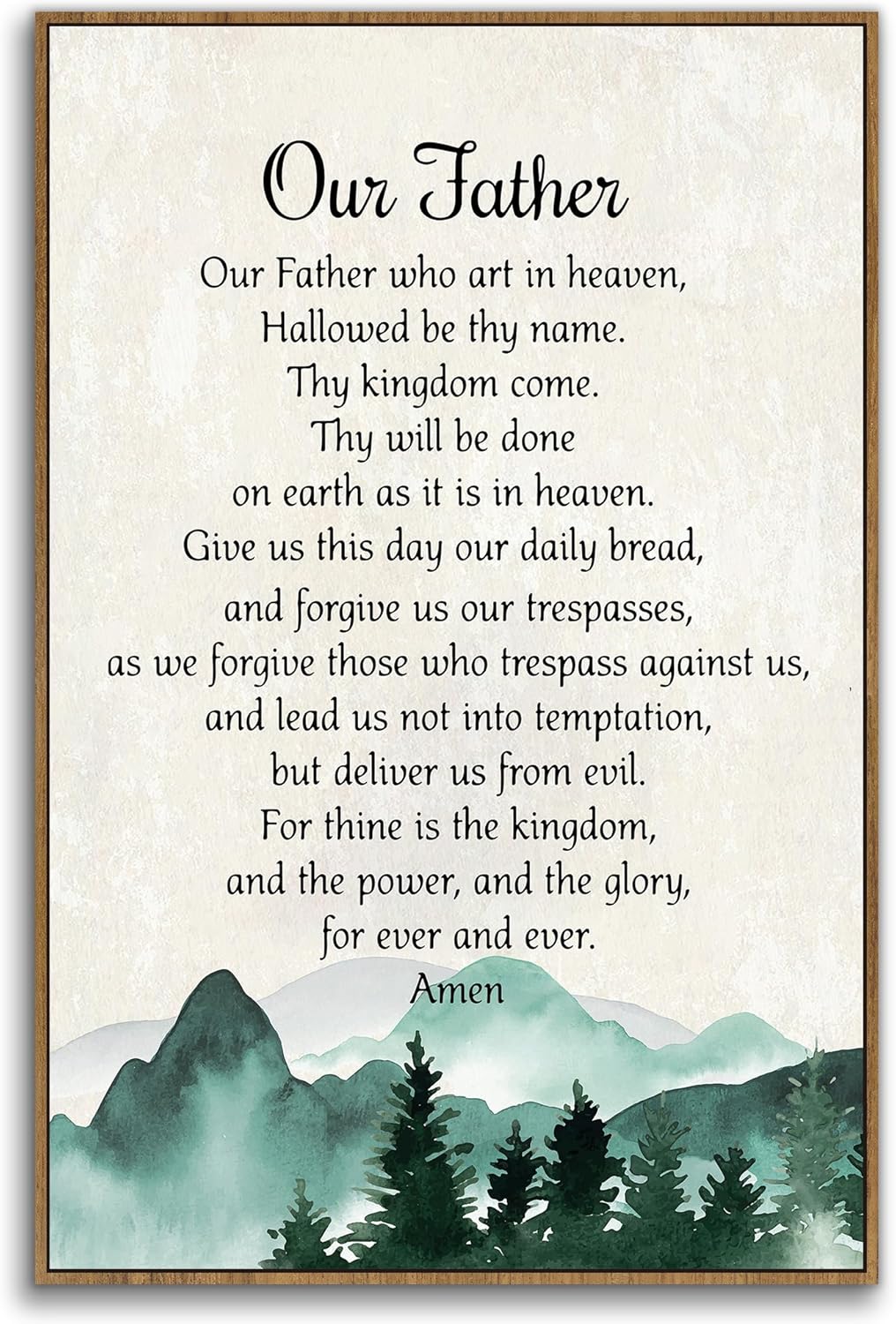 Asdg76s-Our Father Prayer Wall Decor,Christian The Lords Prayer Wall ...