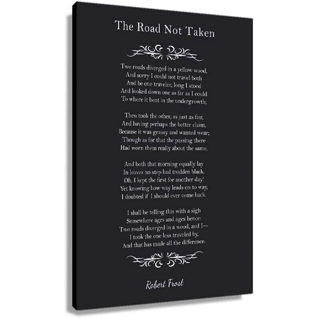 Asdg76s-Poem Framed Posters The Road Not Taken Wall Art Abstract Canvas ...
