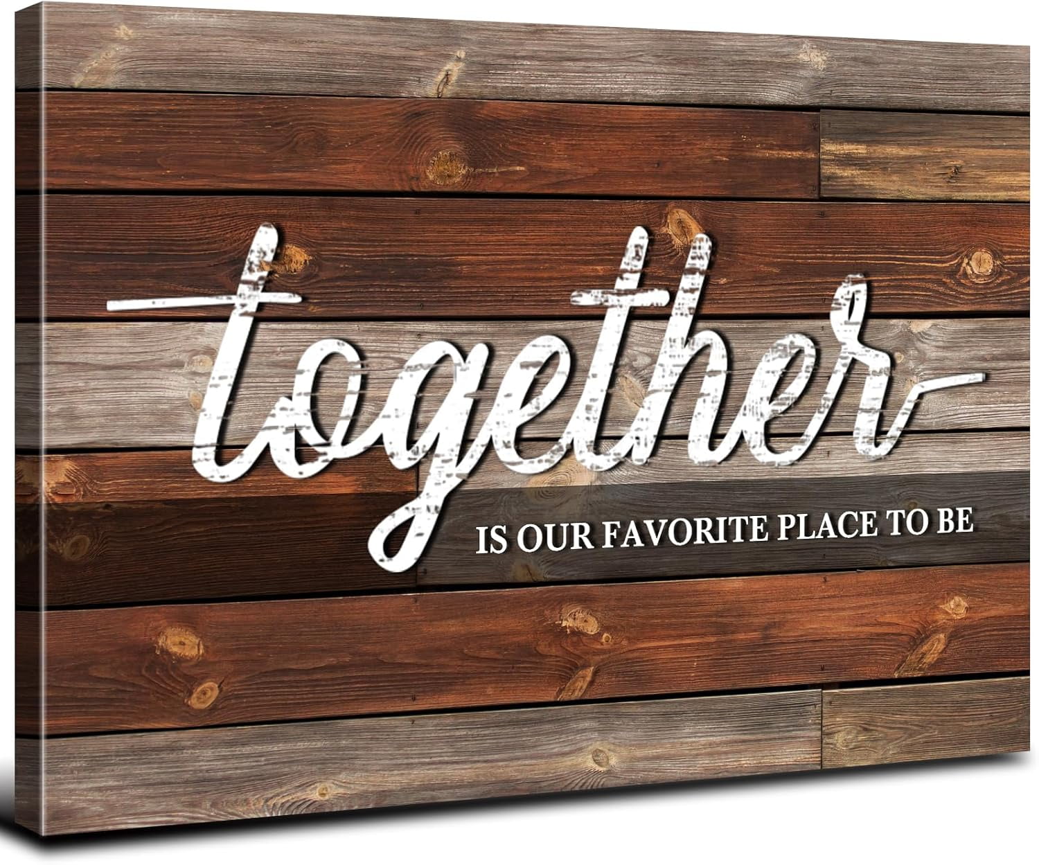 Asdg76s-Rustic Together Wall Art Inspirational Quotes Pictures Canvas ...