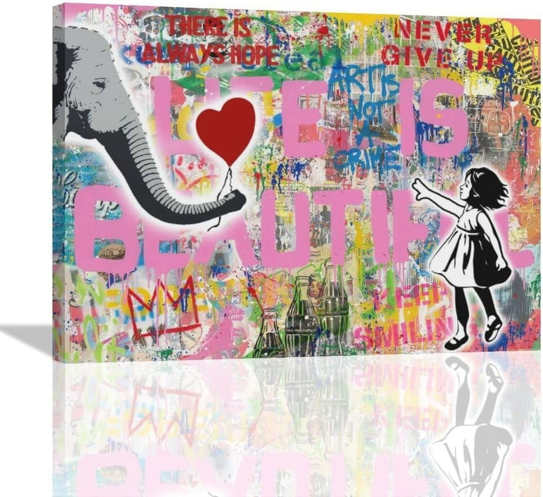 Asdg76s-Space Wall Art Banksy Astronaut Pictures Wall Decor Street ...