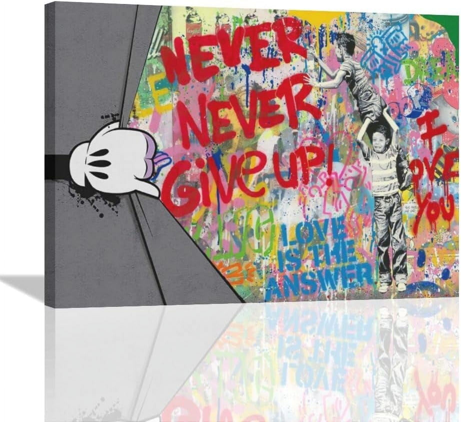 Asdg76s-Space Wall Art Banksy Astronaut Pictures Wall Decor Street ...