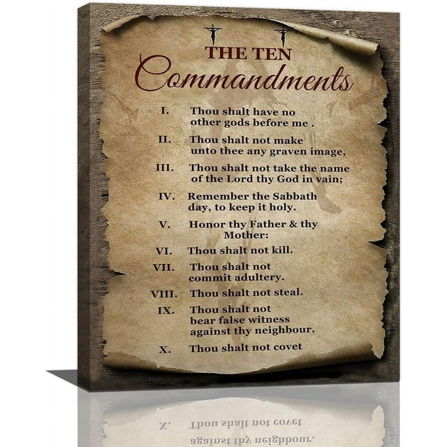 Asdg76s-The Ten Commandments Wall Art 10 Commandments Bible Verse ...