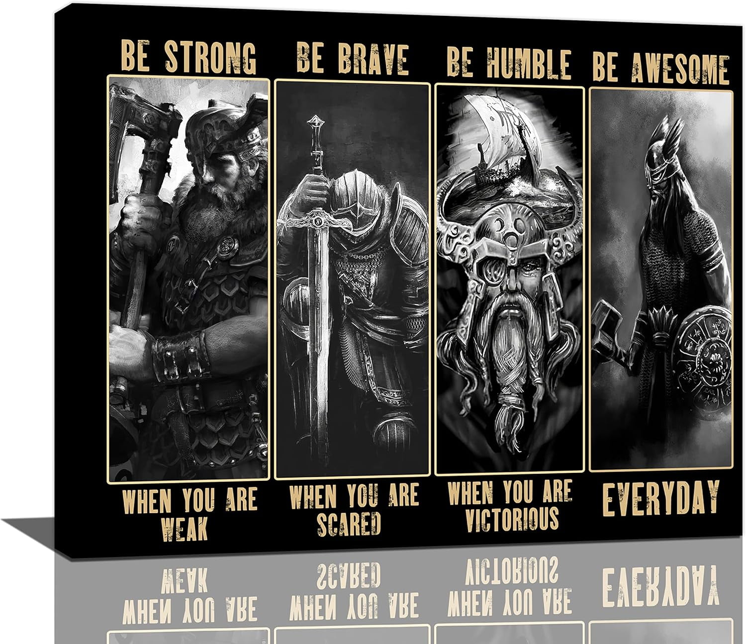 Asdg76s-Viking Warrior Wall Art Viking Samurai Picture Wall Decor Be ...