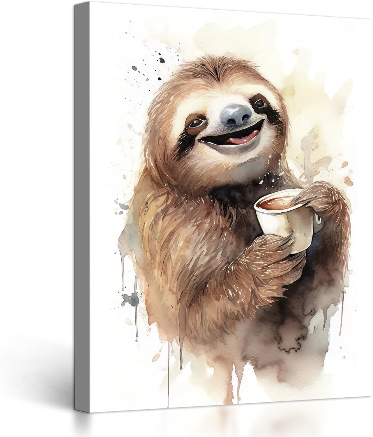 Asdg76s-Watercolor Sloth Wall Decor for Nursery, Animals Portrait Wall ...
