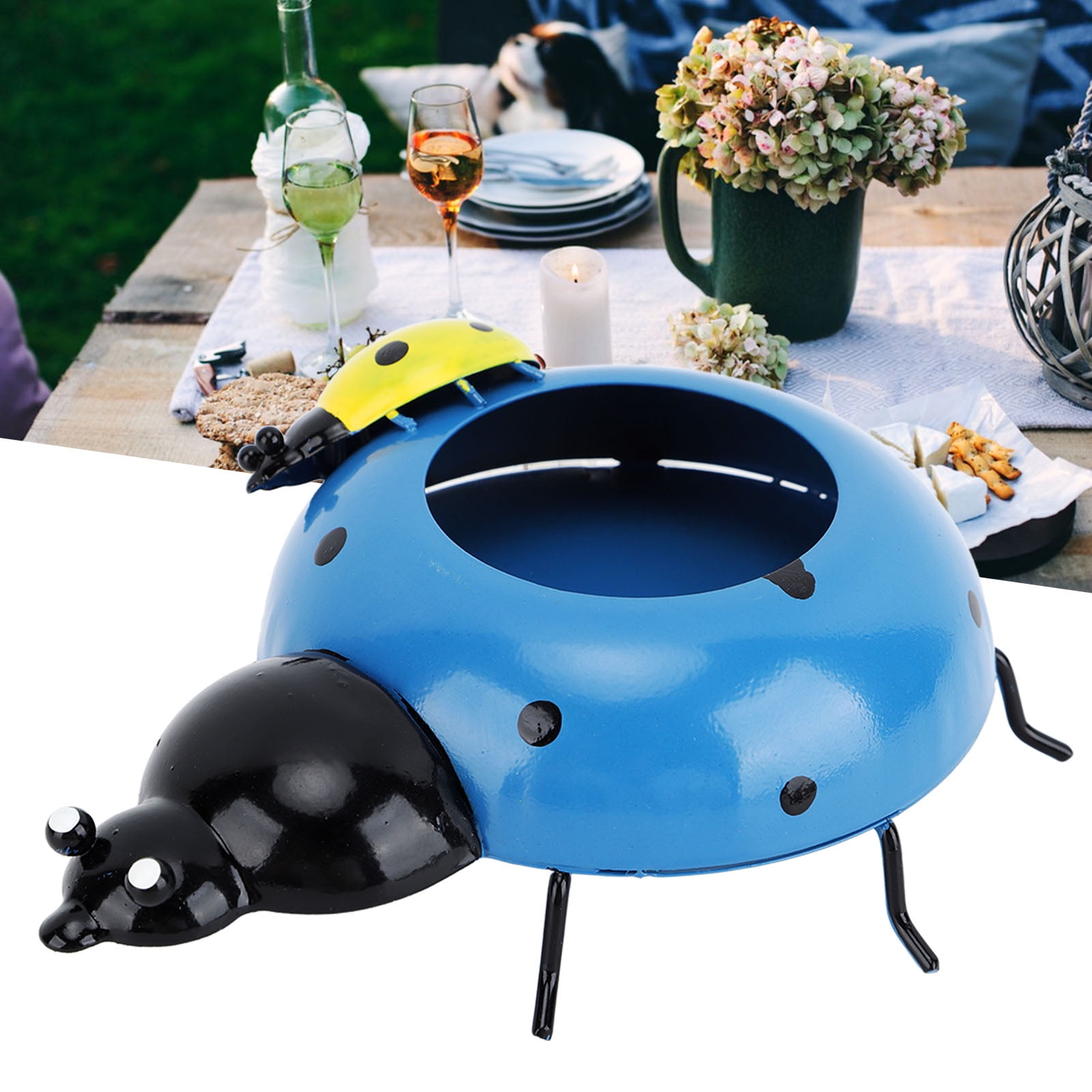 Asdomo Metal Ladybug Flower Pot Decor,2.1inch Whimsical Animal Ladybug ...